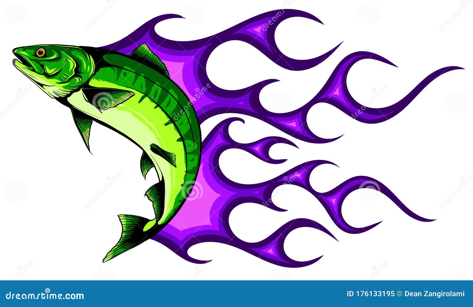 Abstract Burning Fish, Illustration Vector Design Art Stock Vector ...