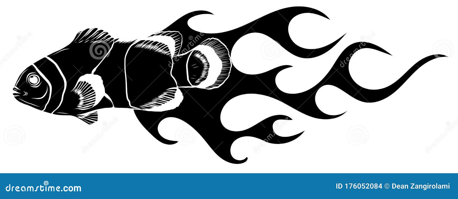 Abstract Burning Fish, Illustration Vector Design Art Stock Vector ...