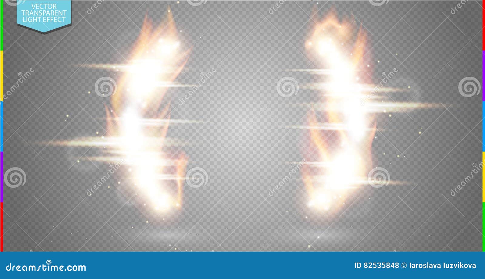 Abstract Burning Frame Light Flare Semicircle and Spark Light Effect ...