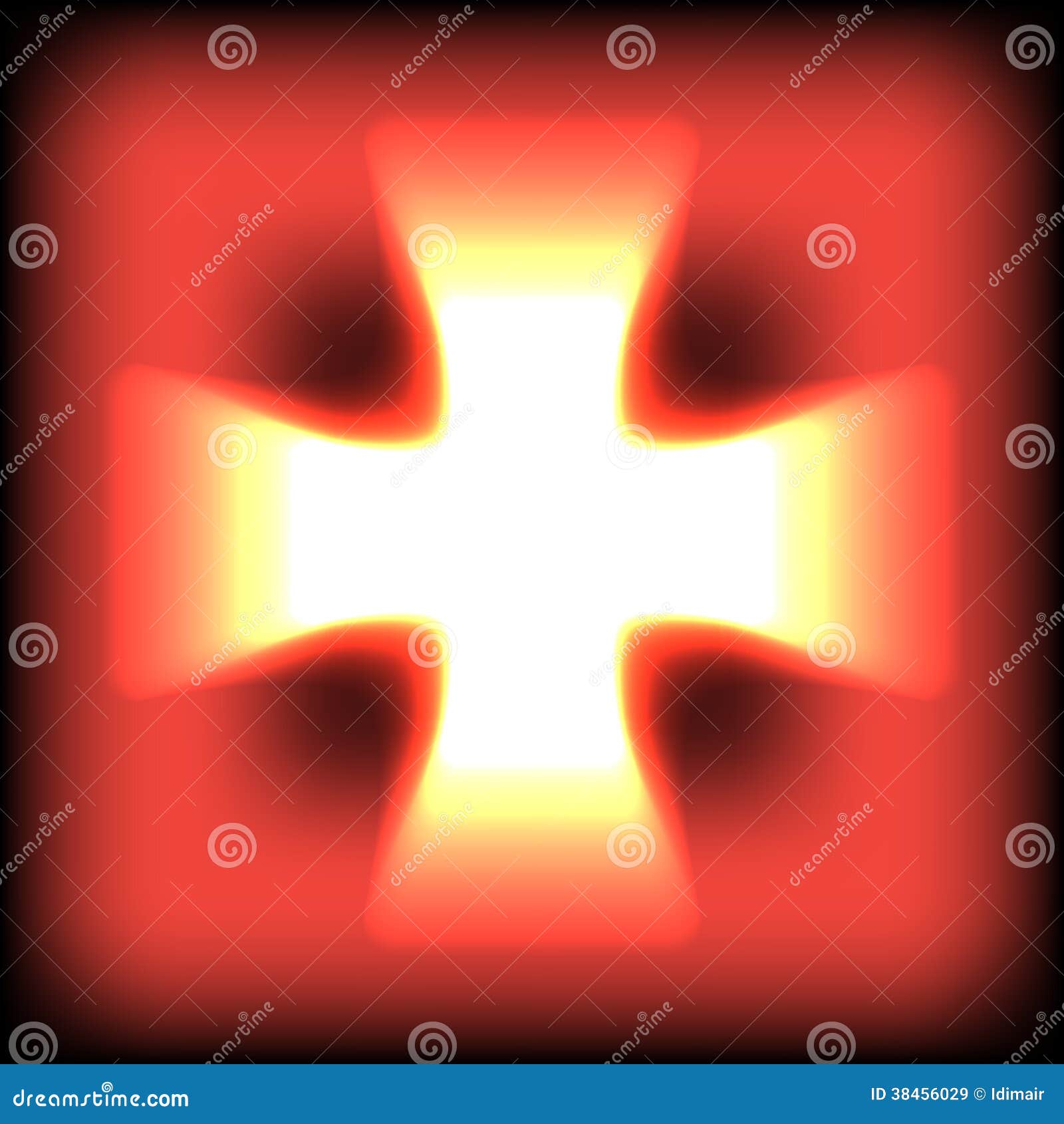 Abstract Burning Orange Glow Cross. Vector Stock Vector - Illustration ...