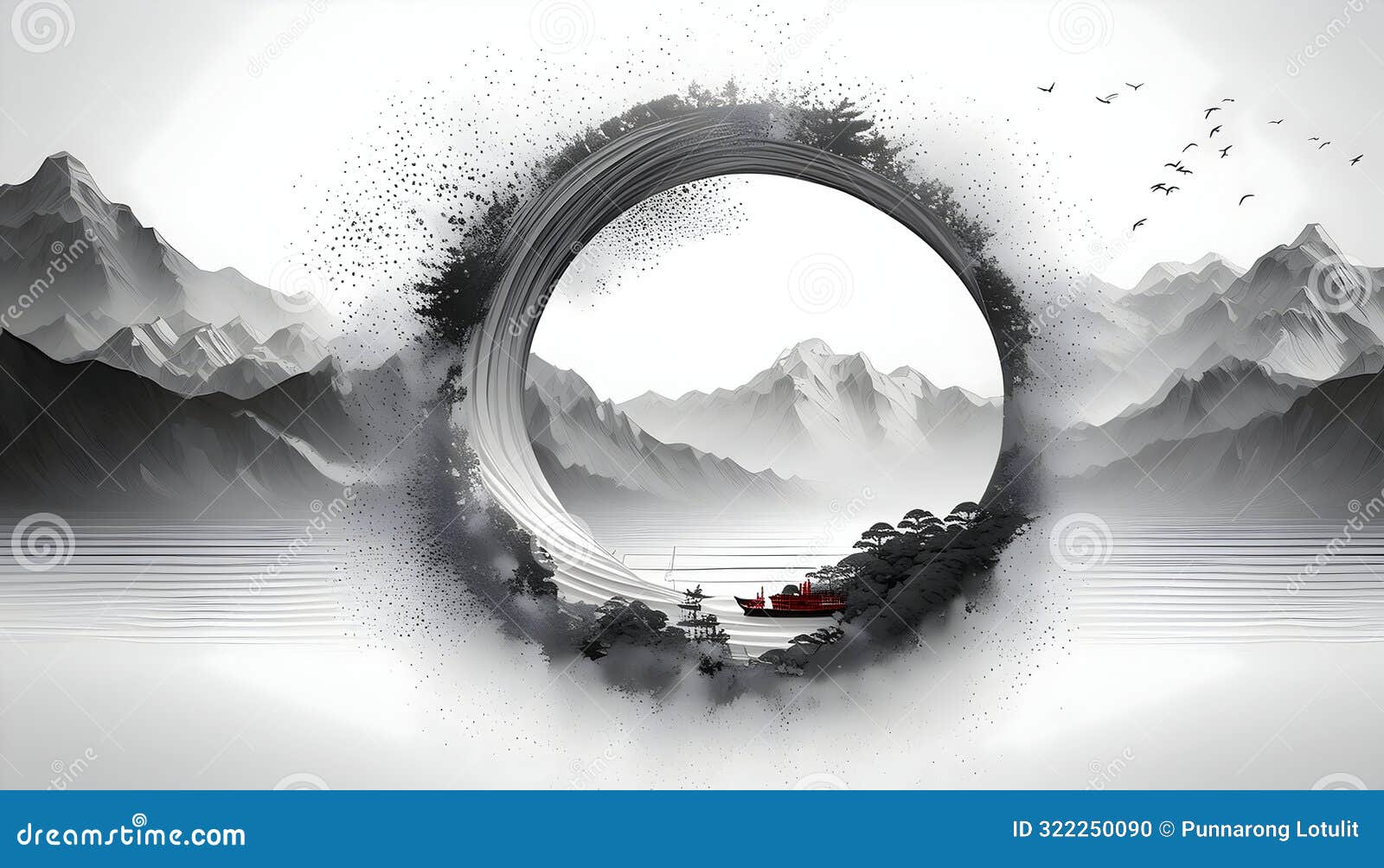 Burnt Circle, Abstract White Background with Brush Patterns and Texture ...