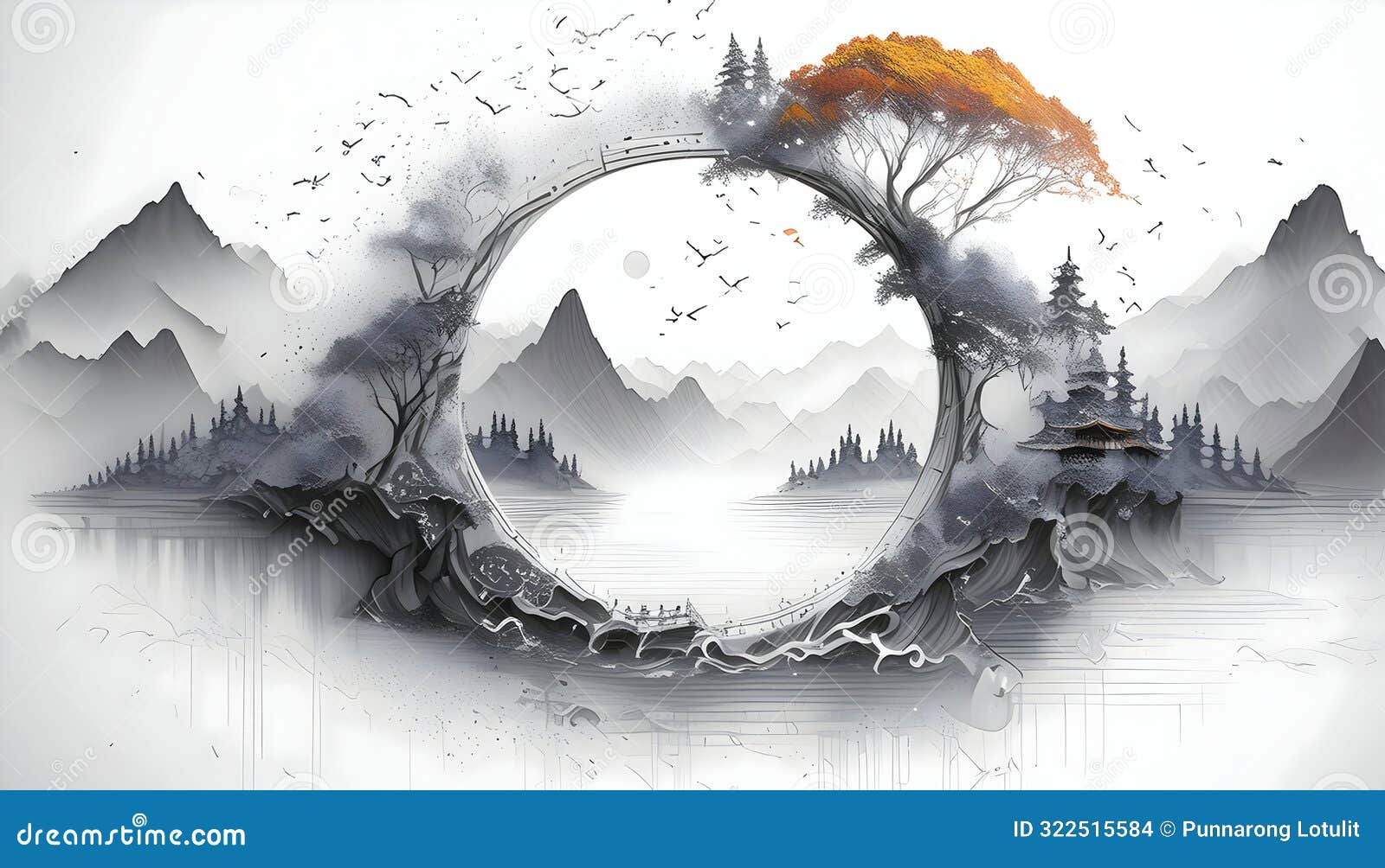 Burnt Circle, Abstract White Background with Brush Patterns and Texture ...