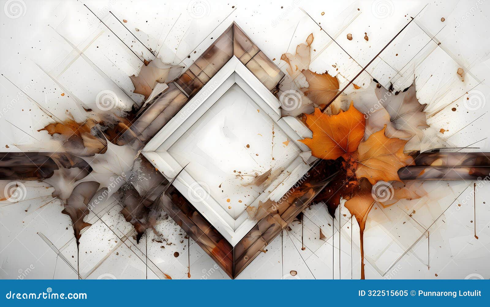 Burnt Square and Triangle, Abstract White Background on Digital Art ...