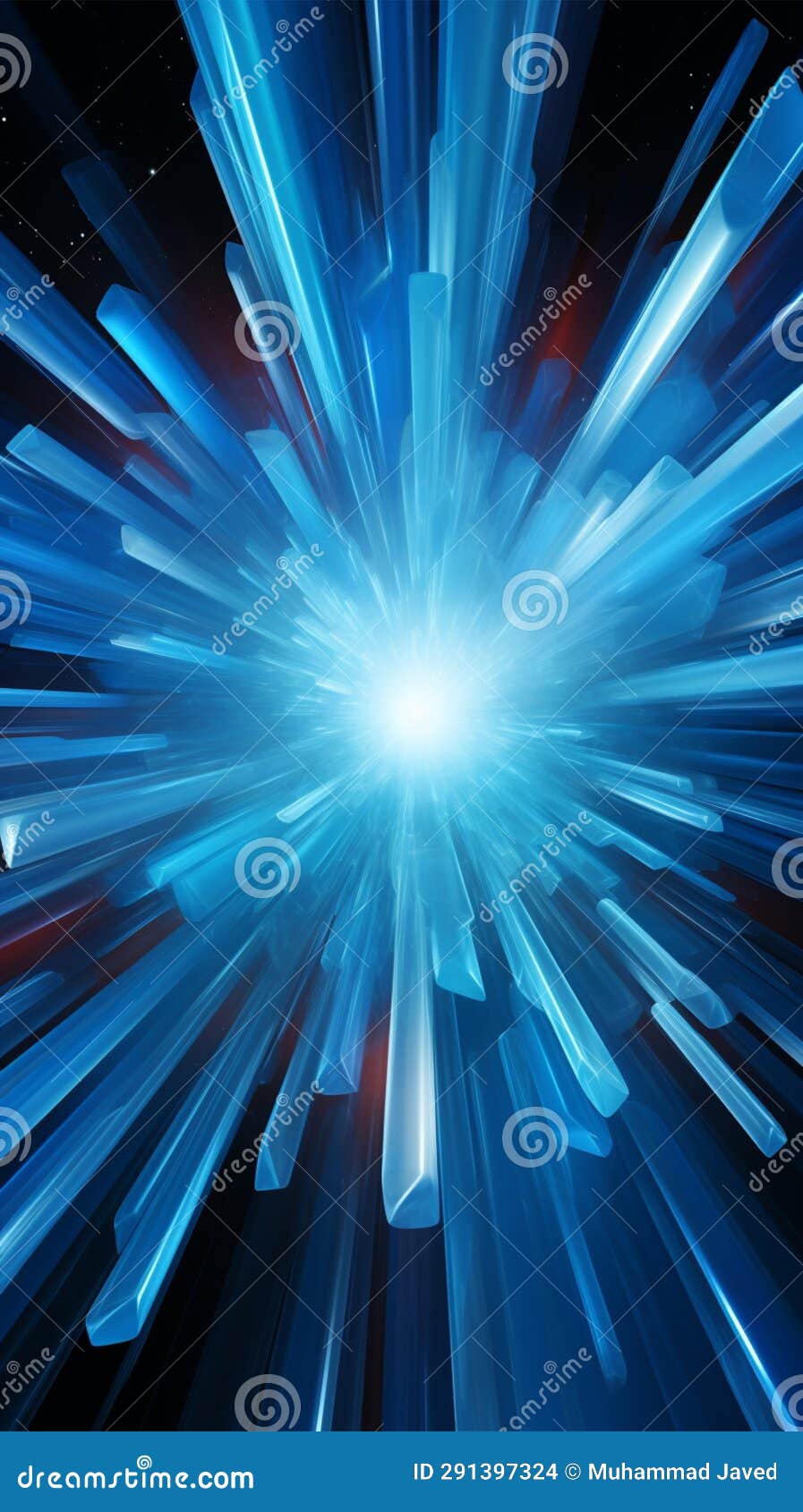 Abstract Burst of Blurred Blue, a Dynamic Motion Pattern with Centric ...