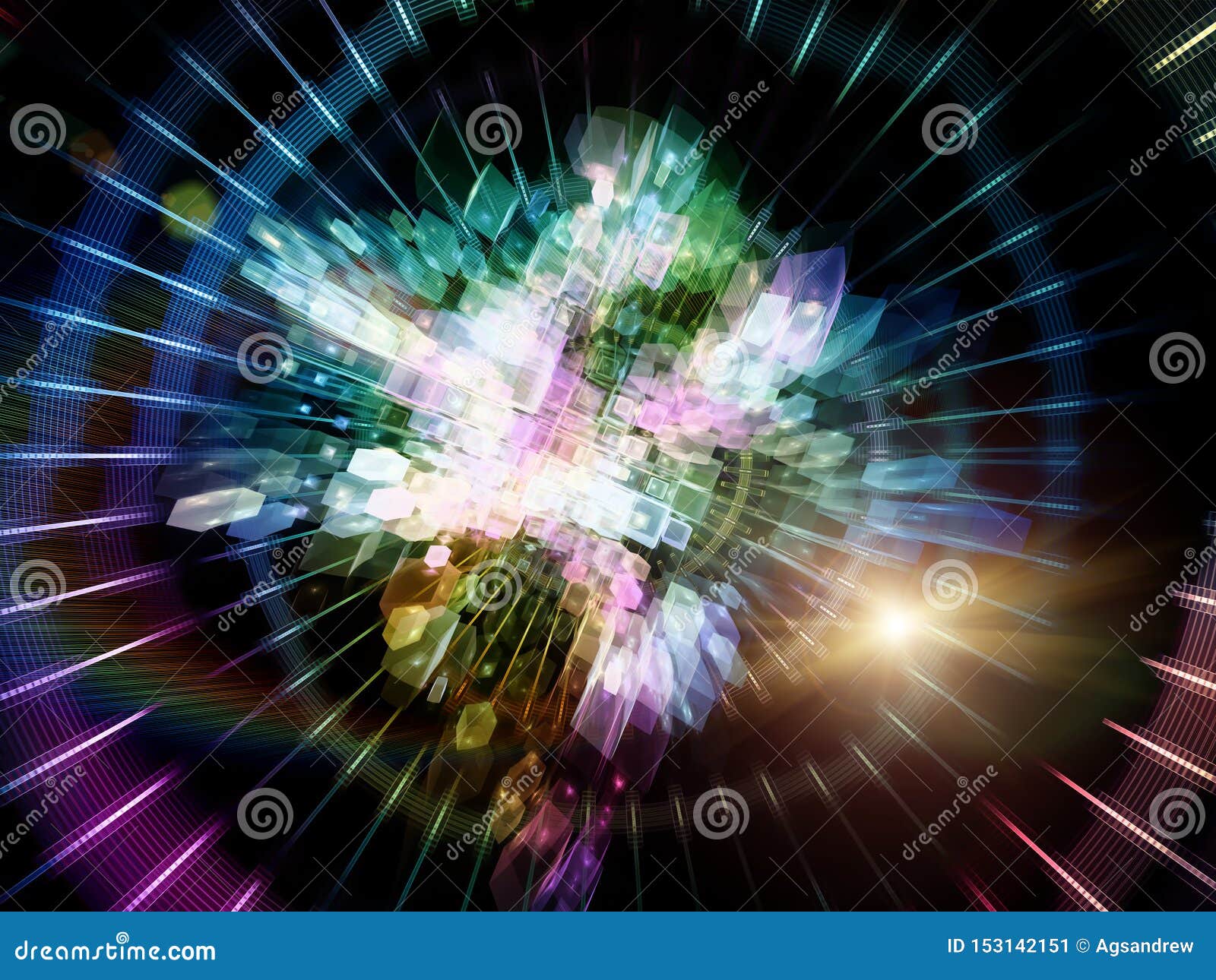 Abstract Burst stock image. Image of perspective, fractal - 153142151