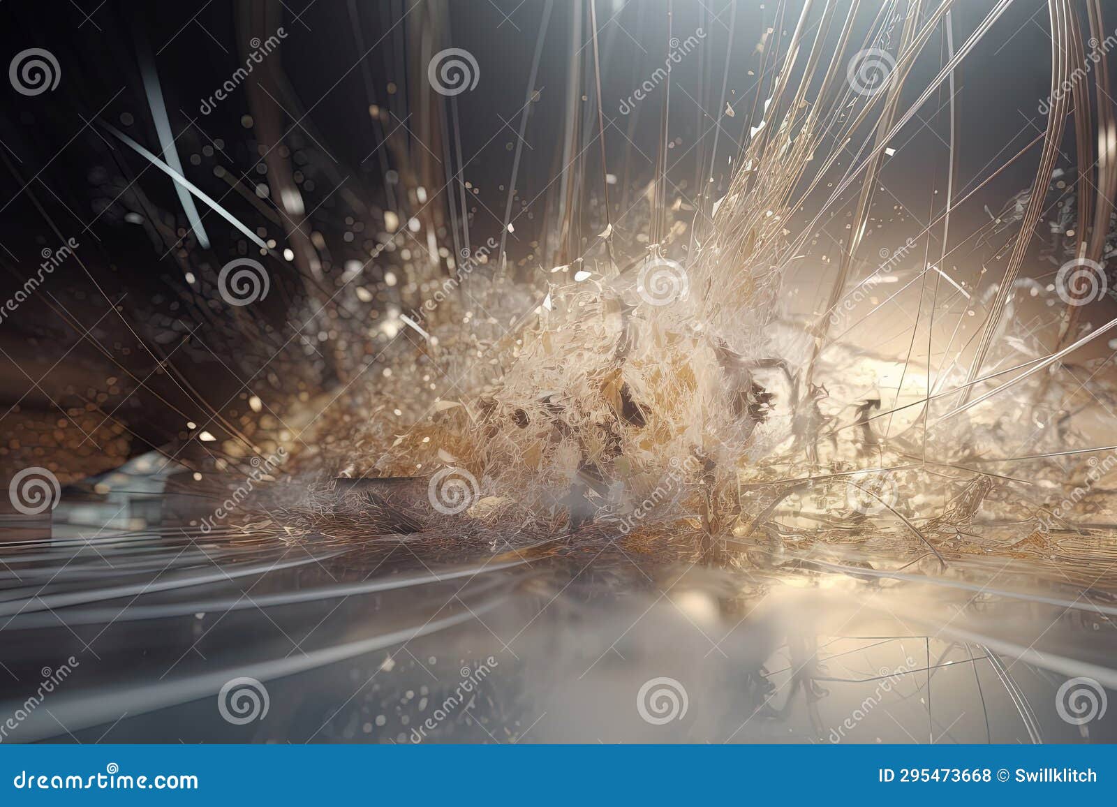 Abstract Burst of Wires and Particles on Technology Background ...