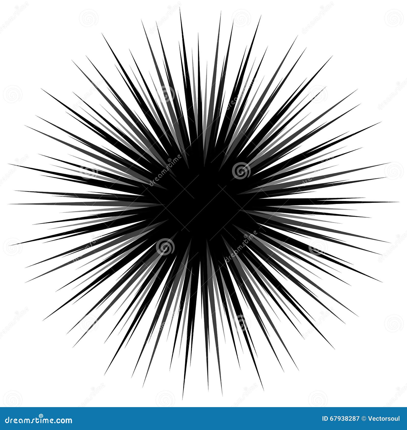 Abstract Bursting, Spiky Shape. Monochrome Vector Design Element Stock ...