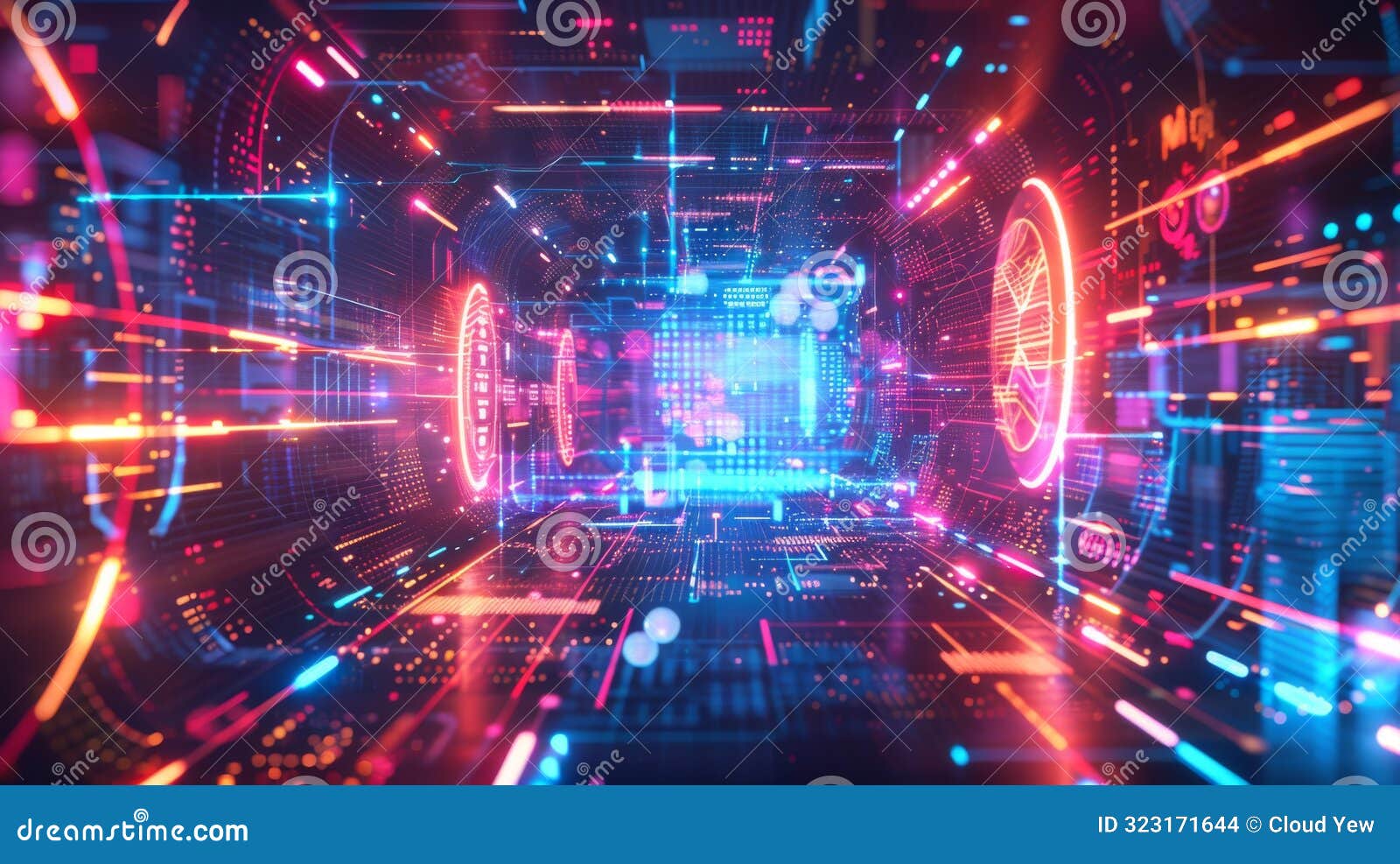 Abstract Business Background with Digital Transformation Visuals. Stock ...