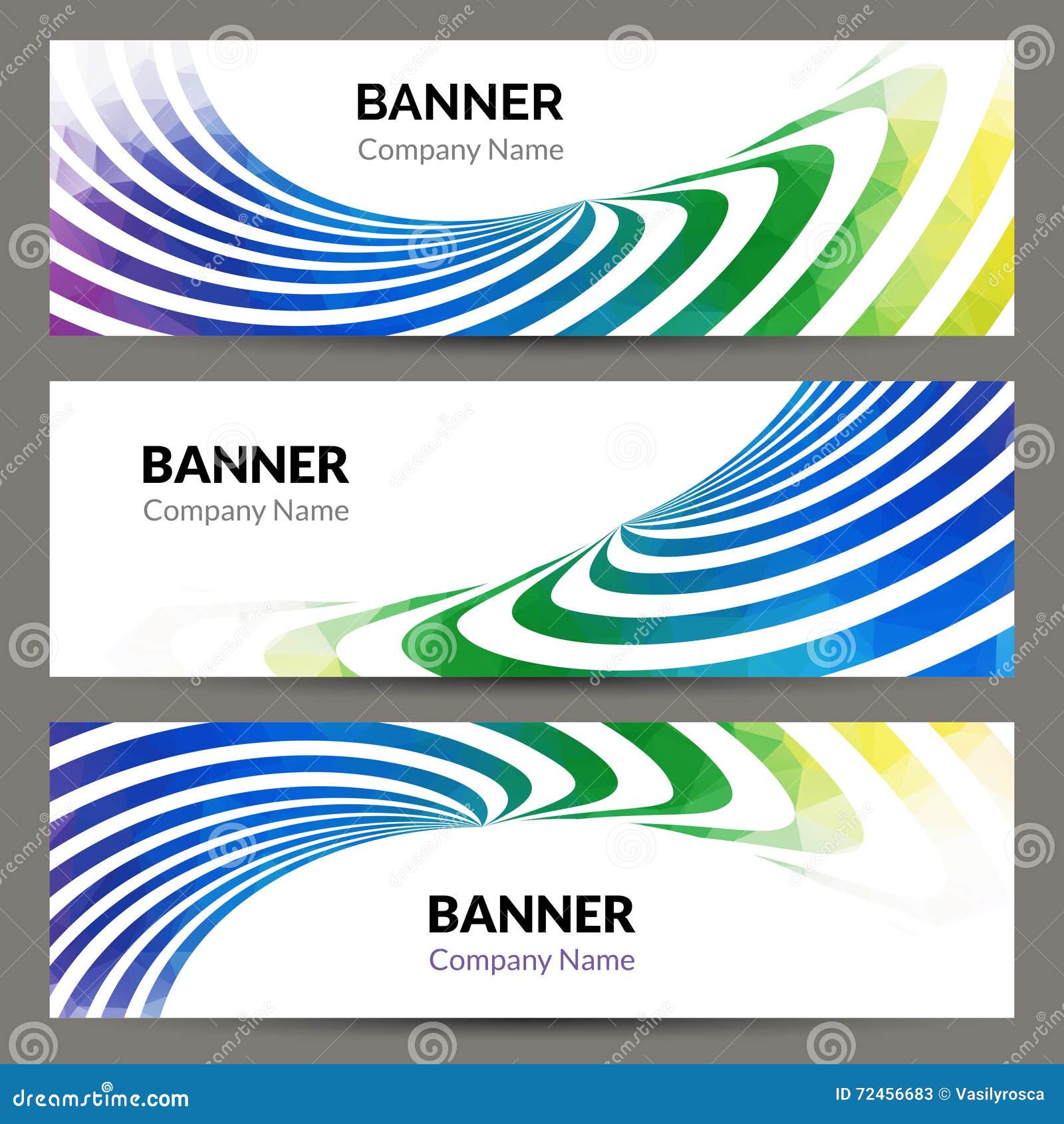 Abstract Business Banners Set with Waves Stripes Lines Stock Vector ...