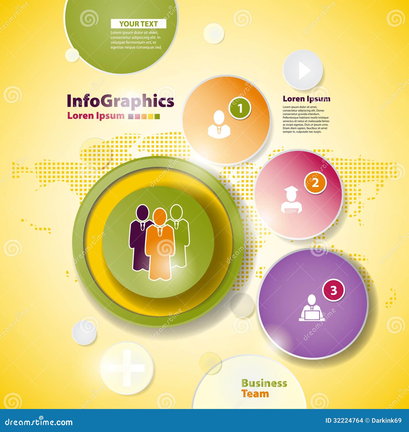 Abstract Business Design with Paper Circles Stock Vector - Illustration ...