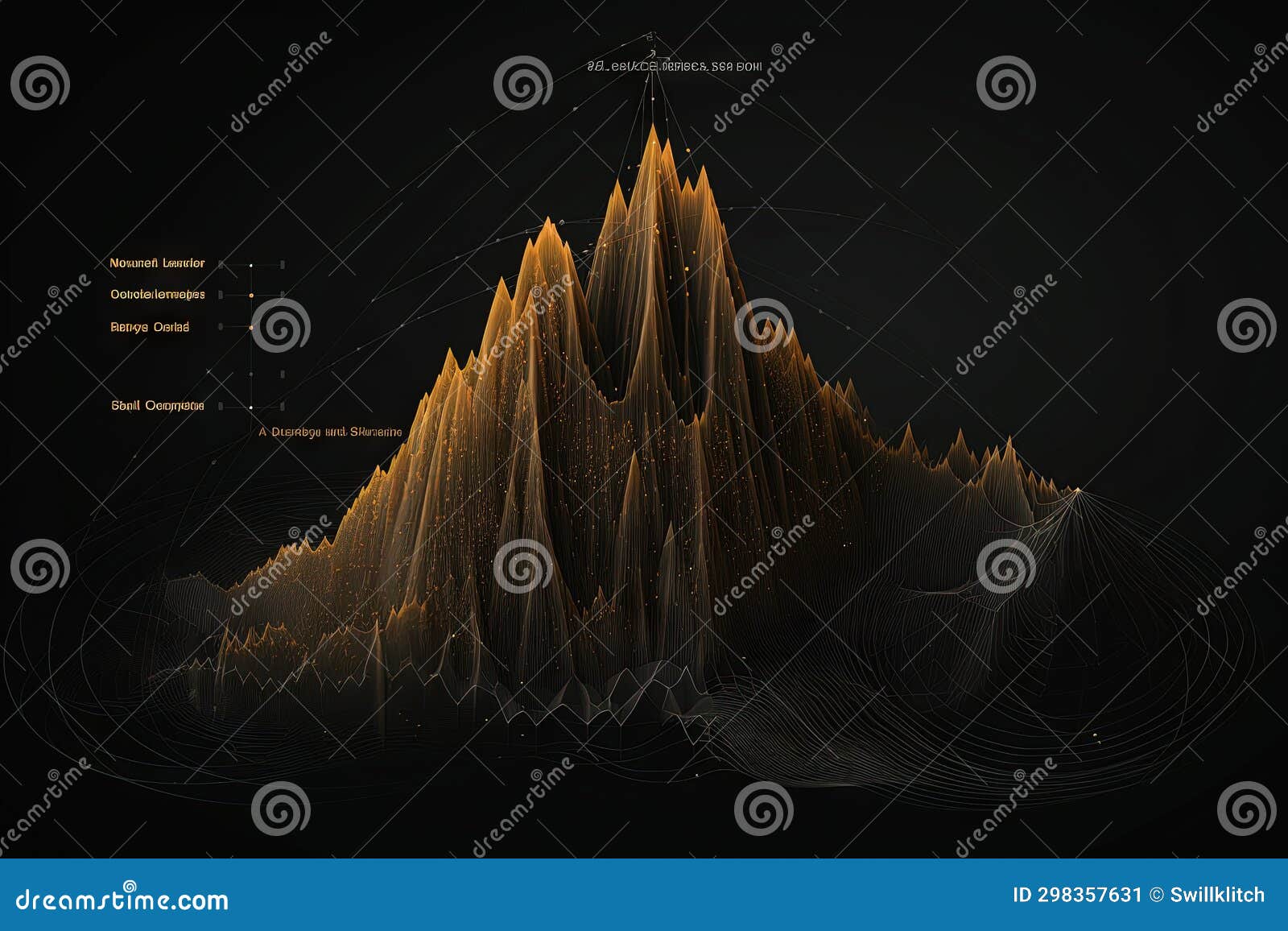 Abstract Business Graph in Mountain Style. Data Bars Concept Element ...