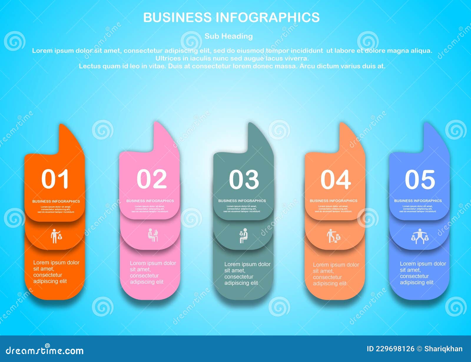 Abstract Corporate Business Infographics Numbered Label Template Design ...