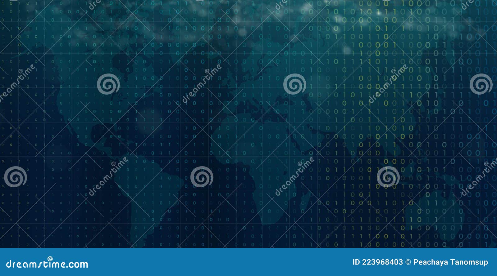 Abstract Business Information Technology Background Concept. Panoramic Horizontal Design and ...