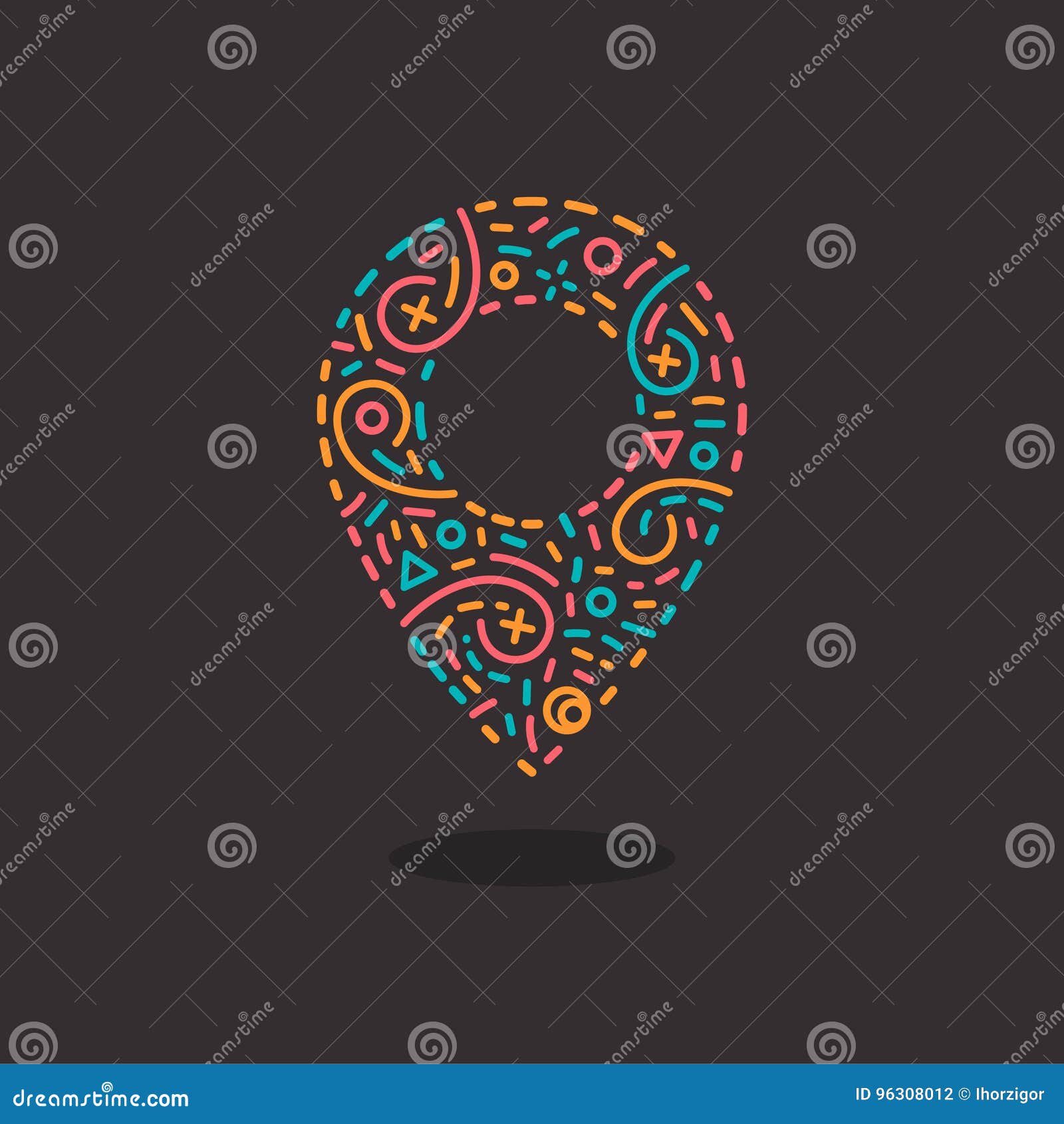 Abstract Business Logo Icon with Location Stock Vector - Illustration ...