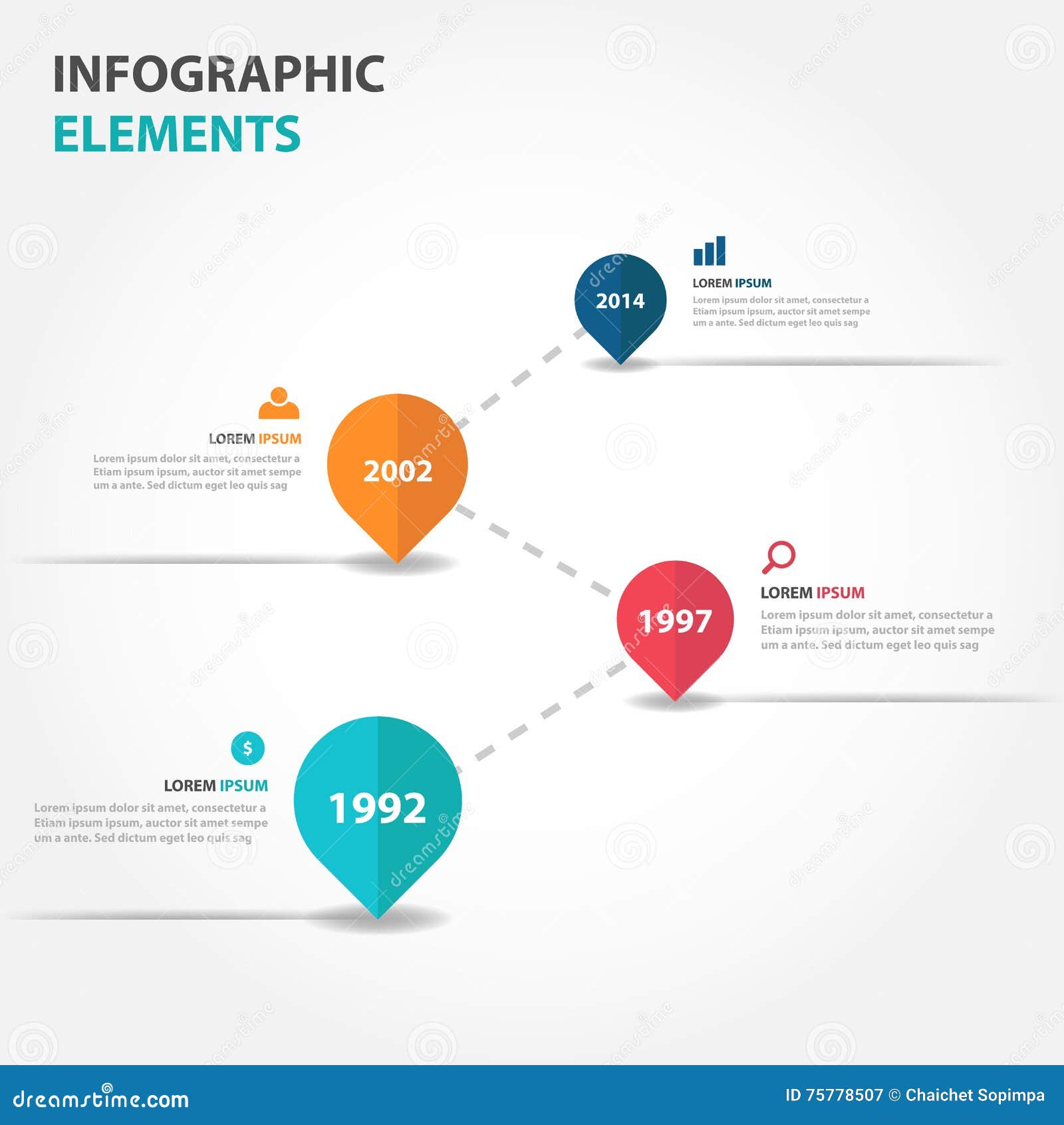 Abstract Business Timeline Raodmap Infographics Elements, Presentation ...