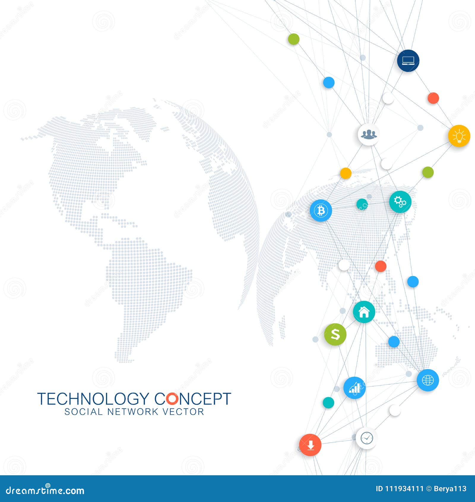 Abstract Business Vector Infographic. Cloud Computing and Global ...