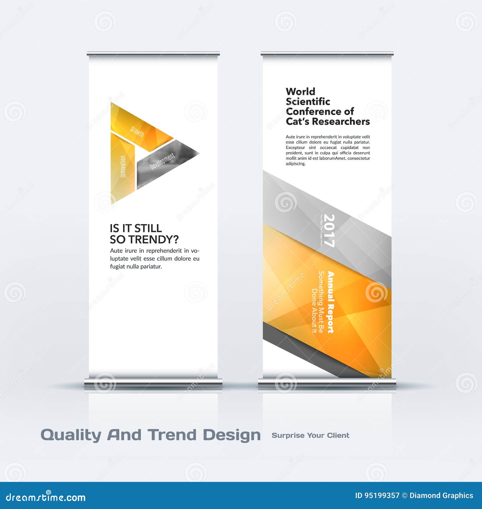 Abstract Business Vector Set of Modern Roll Up Banner Stand Design ...
