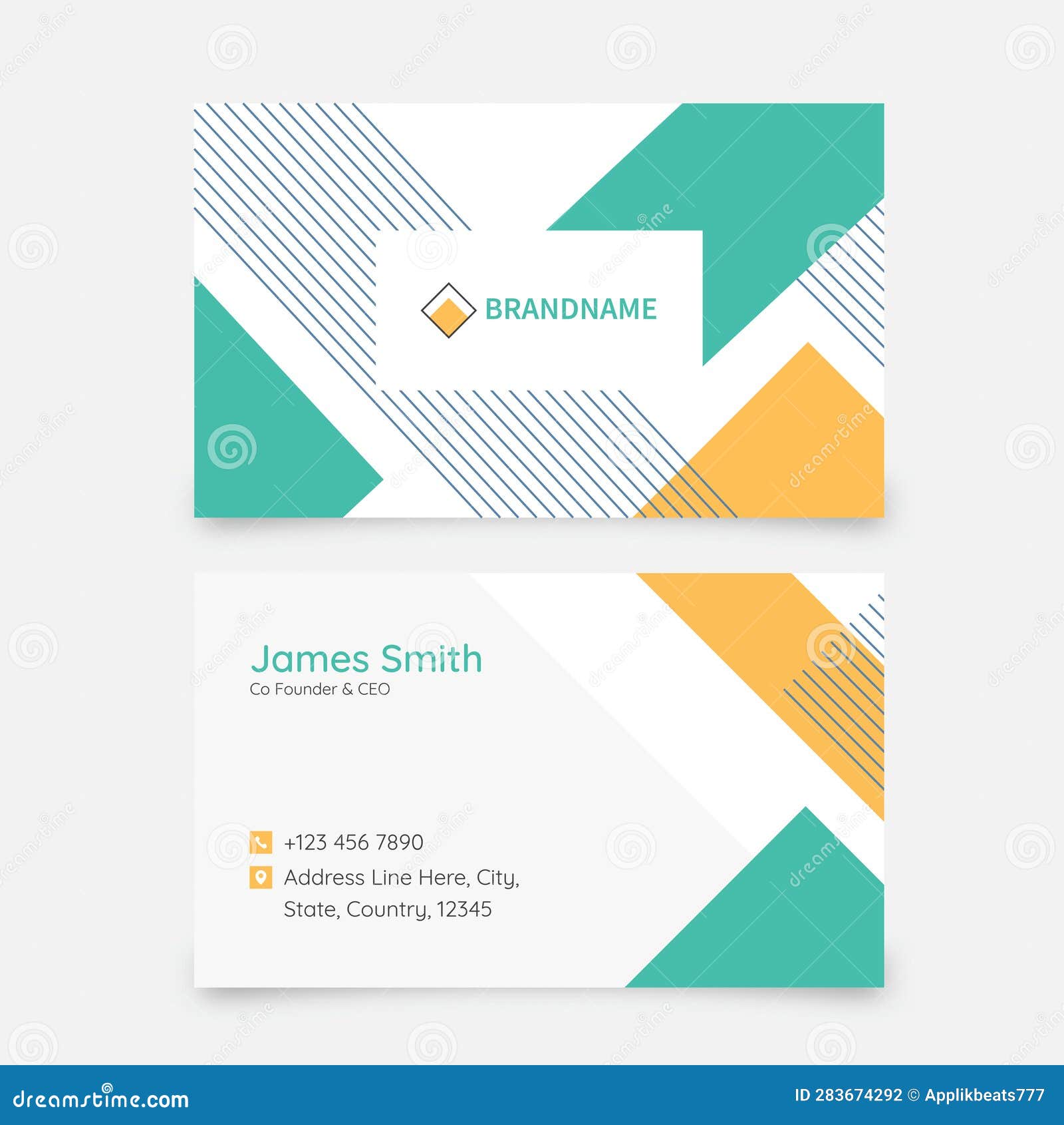Abstract Business or Visiting Card in Front and Back Side Stock Vector ...