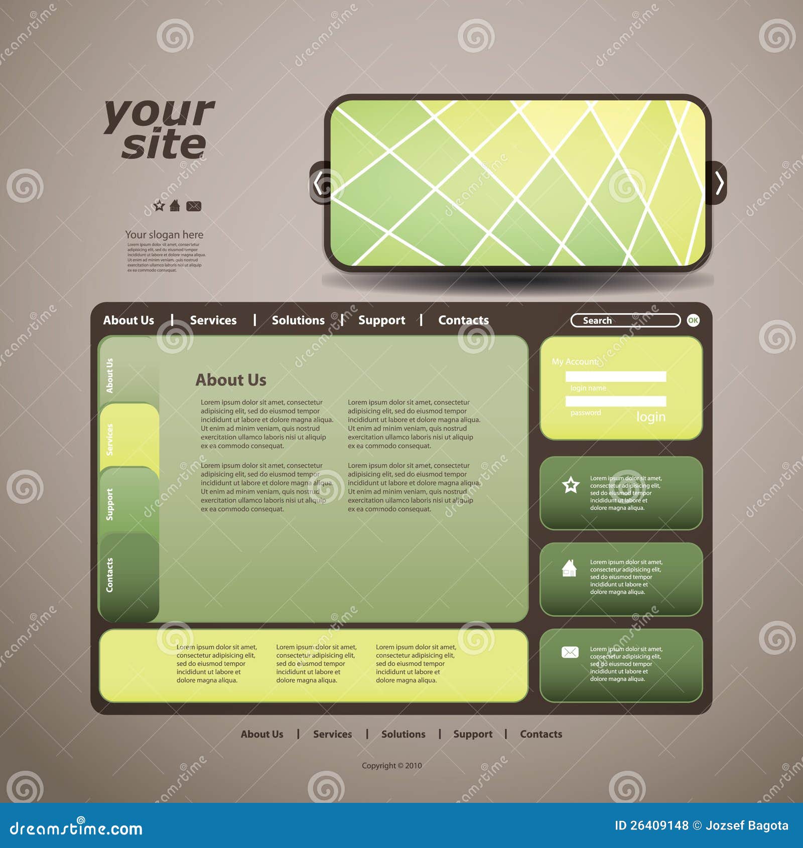 Abstract Business Web Site Design Template Vector Stock Vector ...