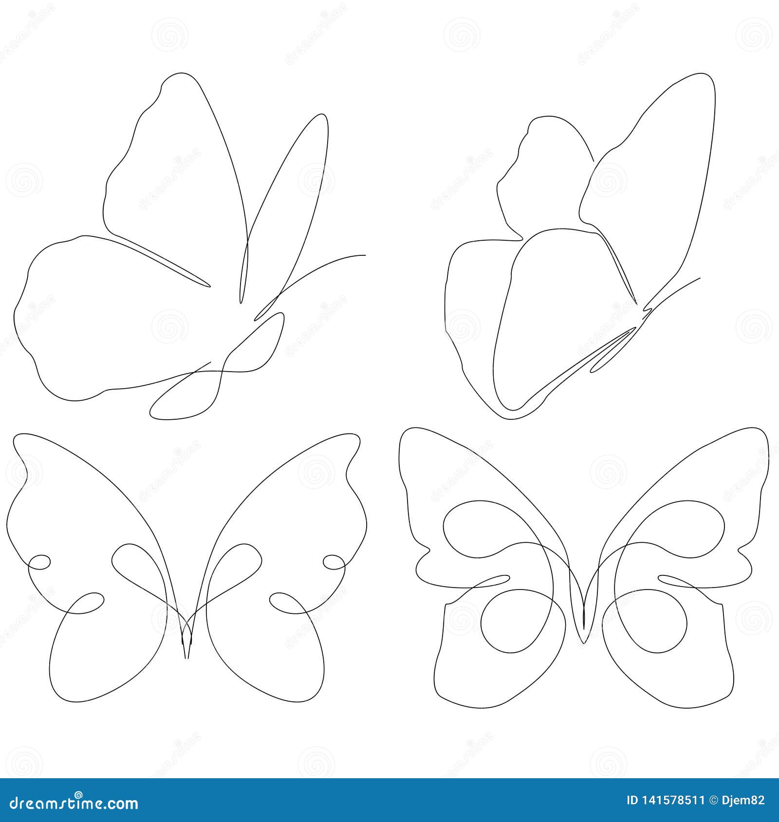 Abstract Butterflies Consist with Lines Stock Vector - Illustration of ...