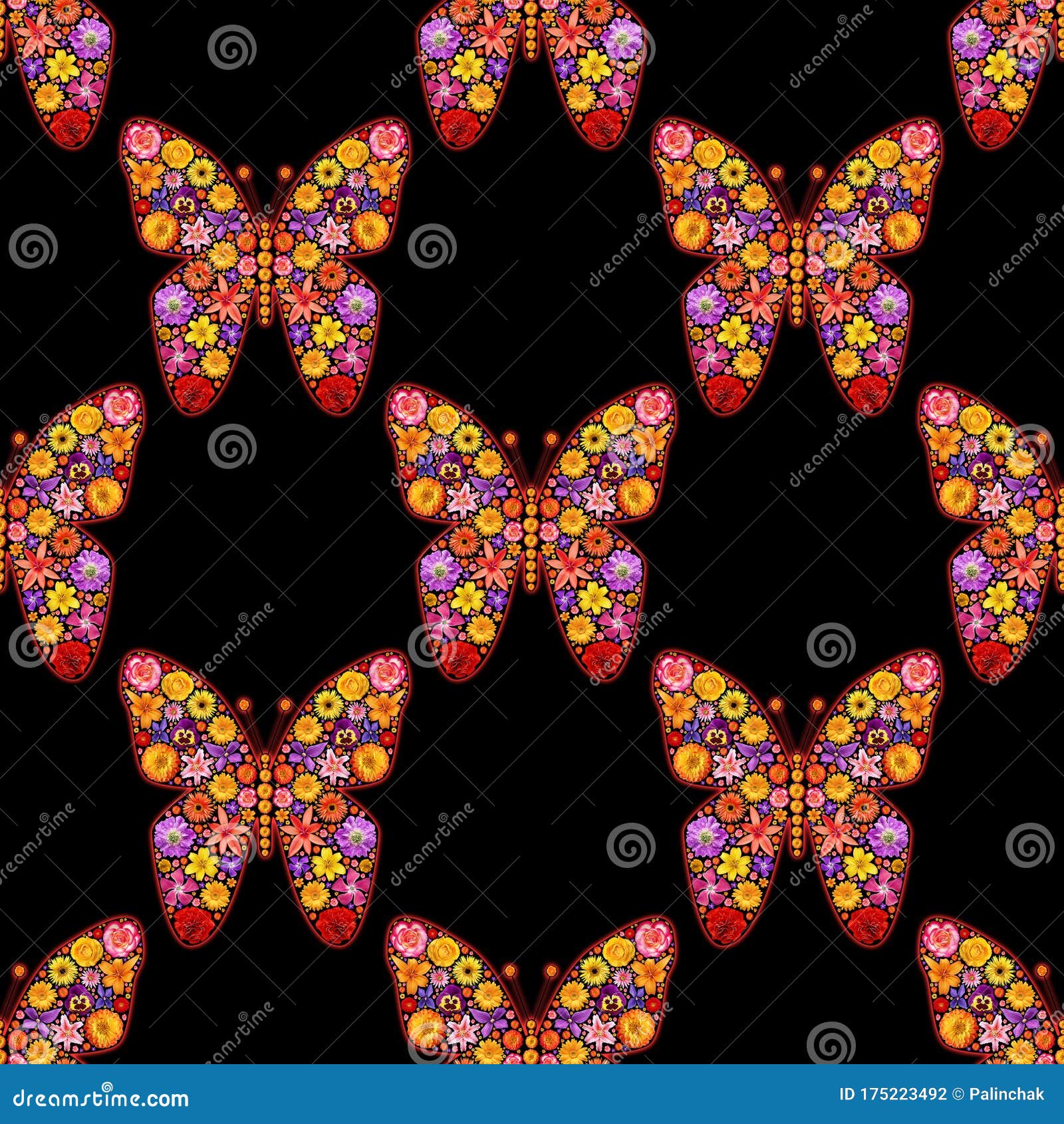 Abstract Butterfly Seamless Pattern Stock Illustration - Illustration ...