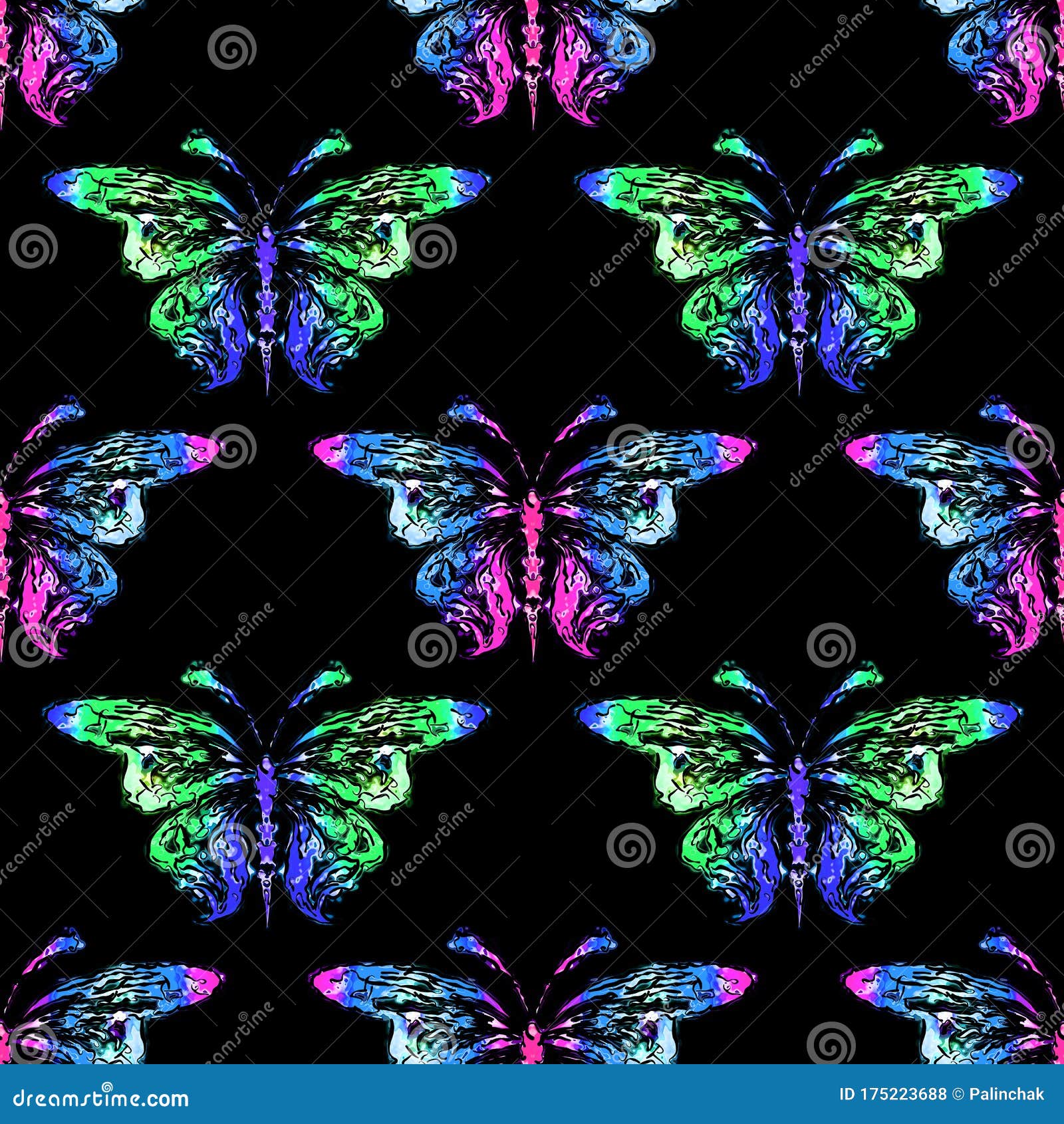 Abstract Butterfly Seamless Pattern Stock Illustration - Illustration ...