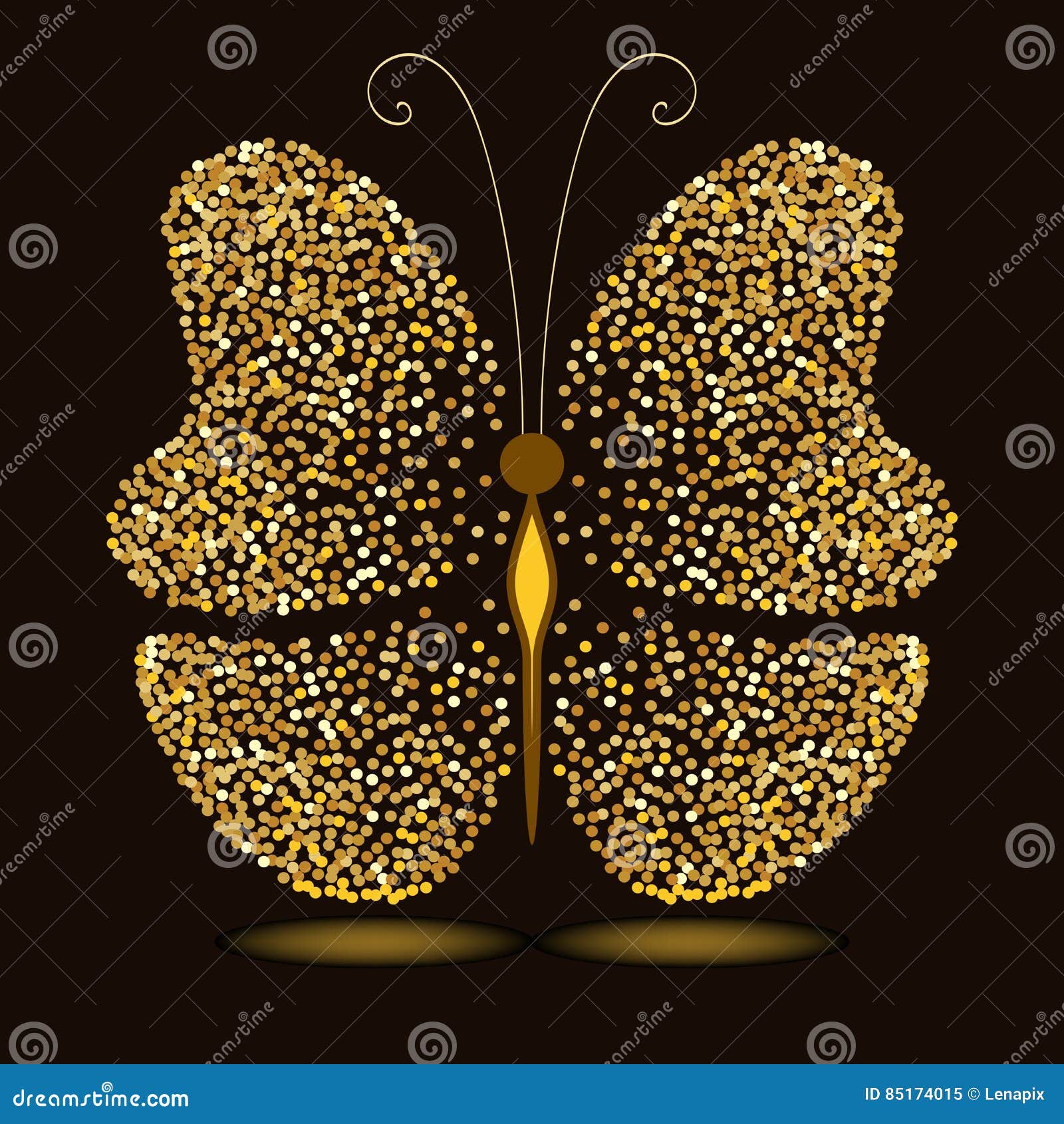 Gold Butterfly Vector Illustration | CartoonDealer.com #39272944
