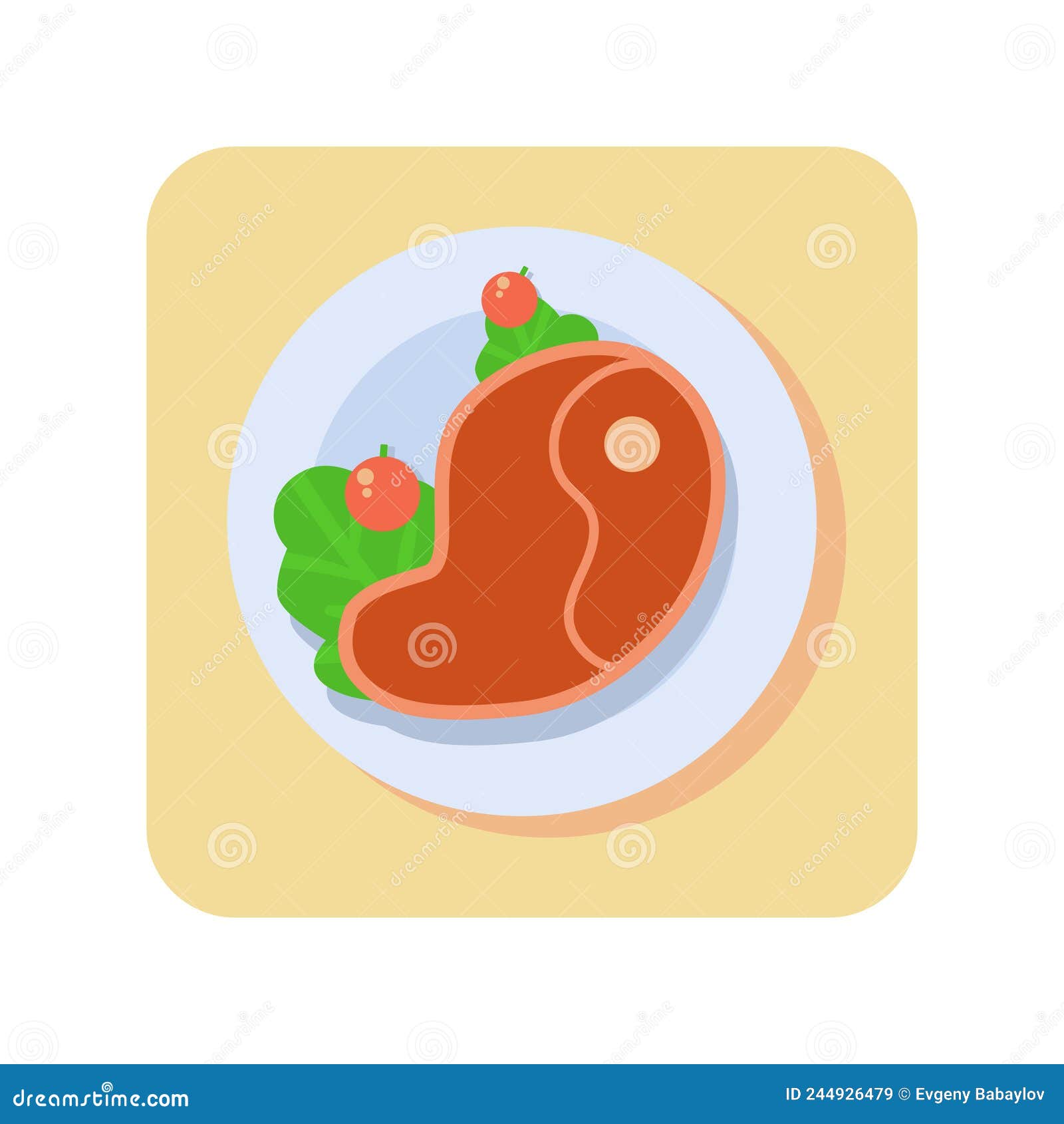 Abstract Button Icon Beef Steak on White Background - Vector Stock ...