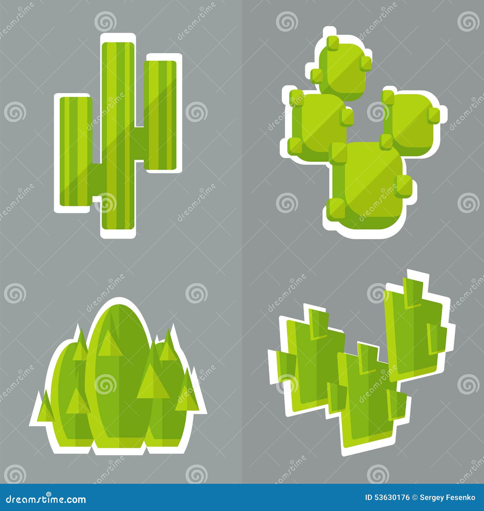 Abstract Cactus Flat Style. Stock Vector - Illustration of outdoors ...