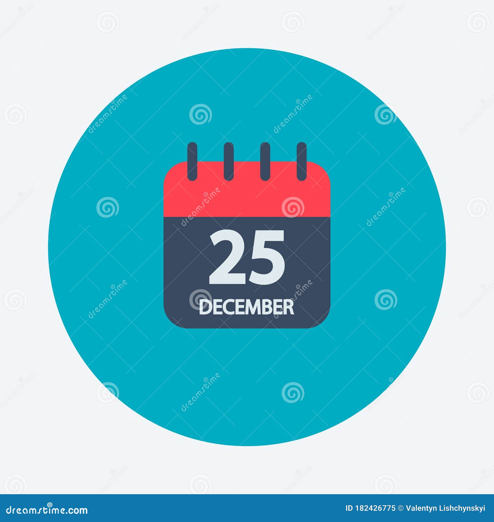 Abstract Calender 25 December Icon Vectorflat Simple Stele Symbol Stock ...