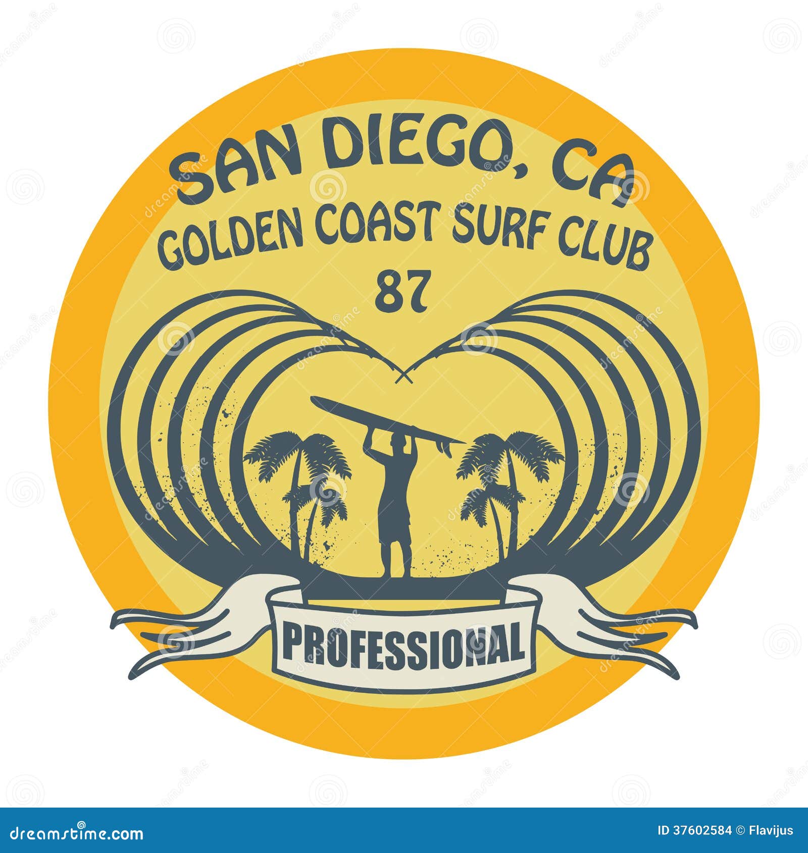 Abstract California Surfer Sign Stock Vector - Illustration of ...