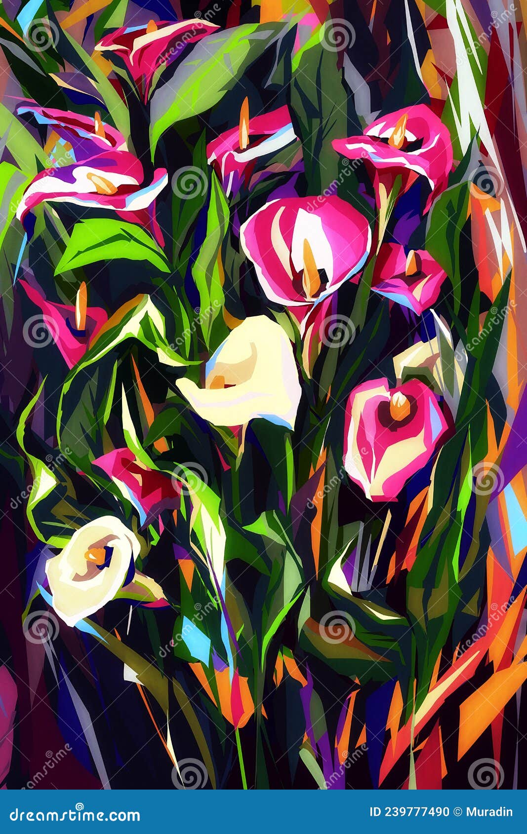 Abstract Calla lilies stock illustration. Illustration of landscape ...