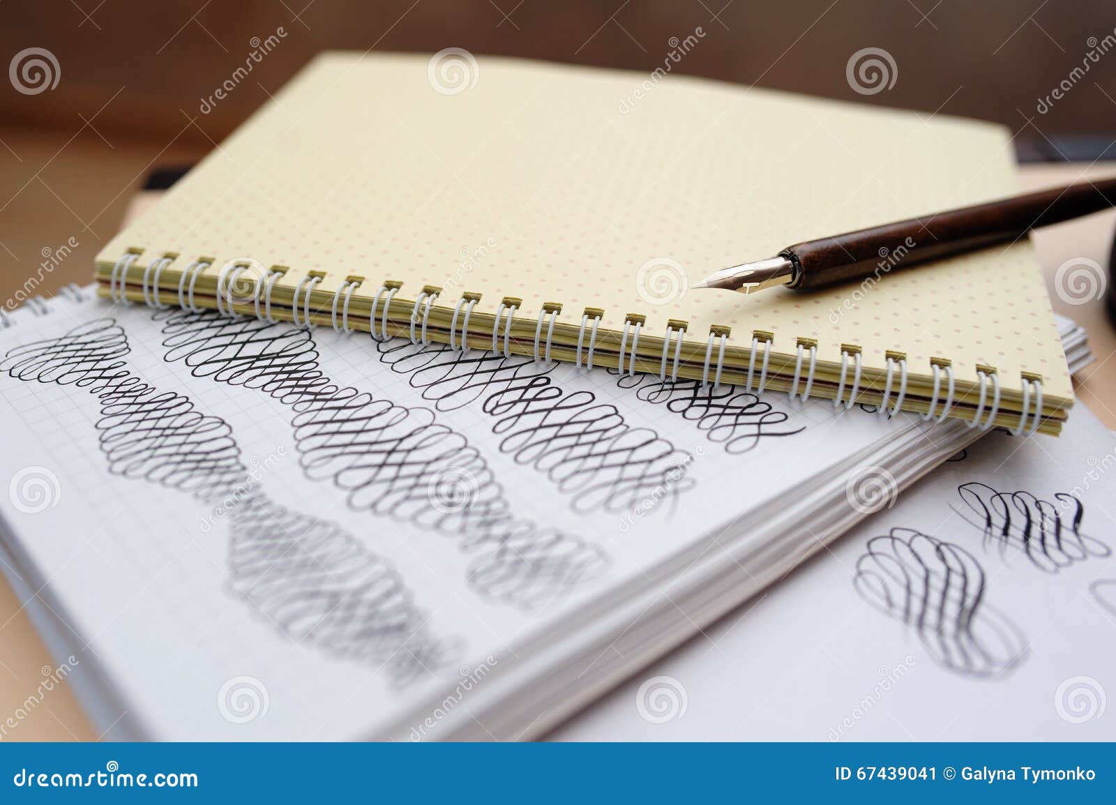 Abstract Calligraphic Figures Hand Drawing Pointed Stylus Stock Image ...