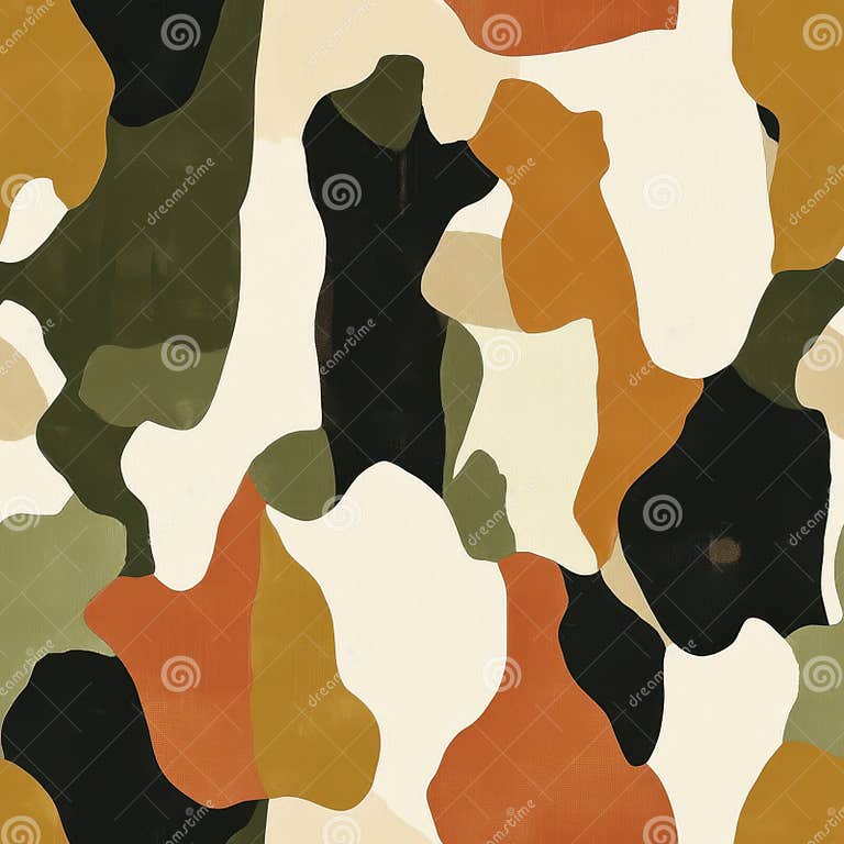 Abstract Camouflage Pattern in Earthy Tones for Modern Designs Stock ...