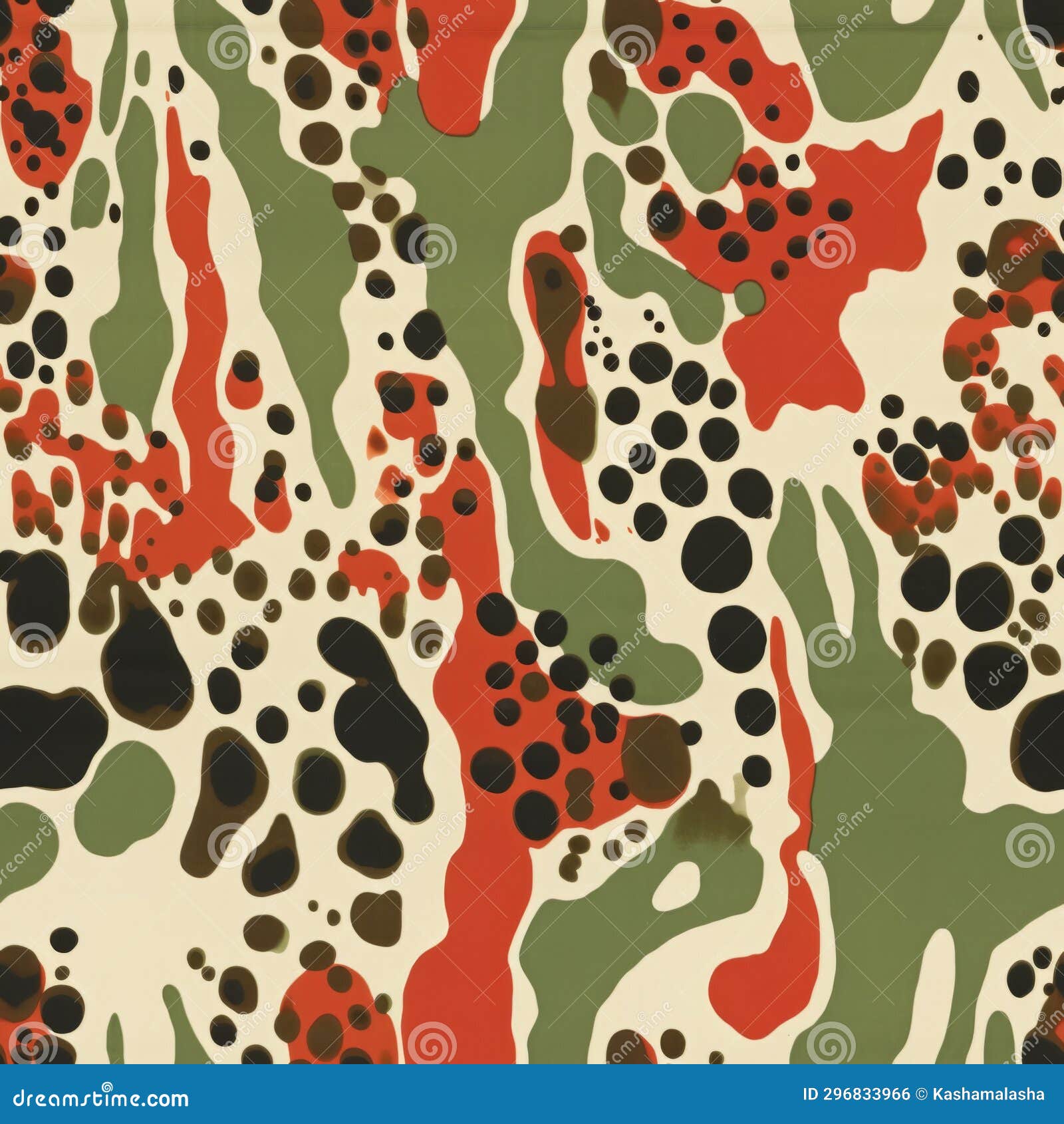 Abstract Camouflage Seamless Pattern, Military Illustration, Risograph ...