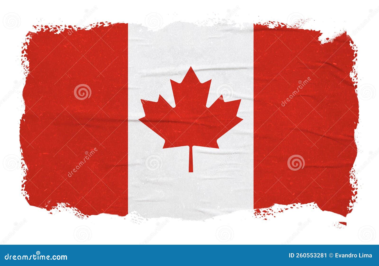 Abstract Canada Flag with Ink Brush Stroke Effect Stock Illustration ...