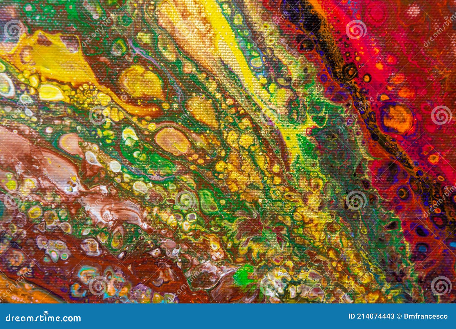 Abstract Canvas Painting Intense Colors Stock Image - Image of artwork ...