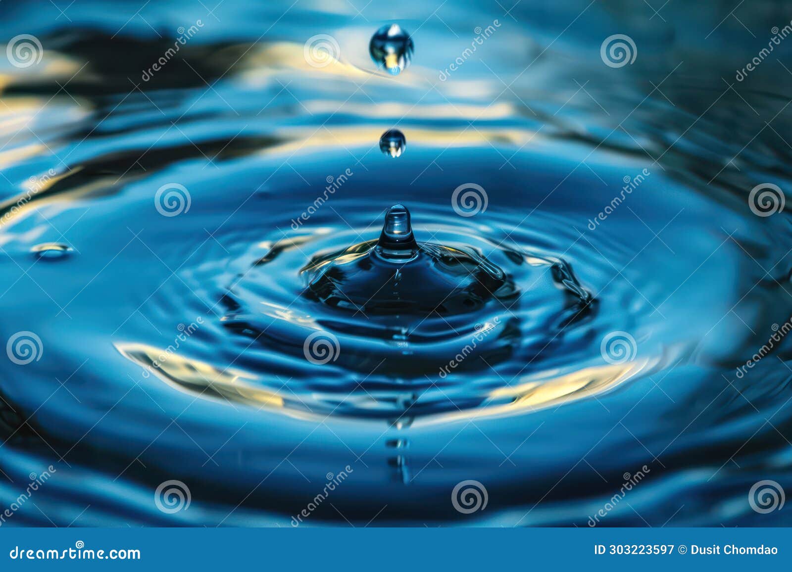 Abstract Captivating Water Droplet Ripple Effect. Generative AI Stock ...