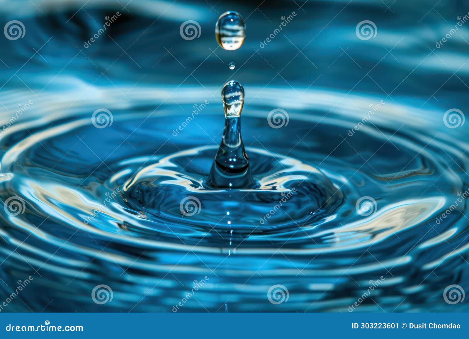Abstract Captivating Water Droplet Ripple Effect. Generative AI Stock ...