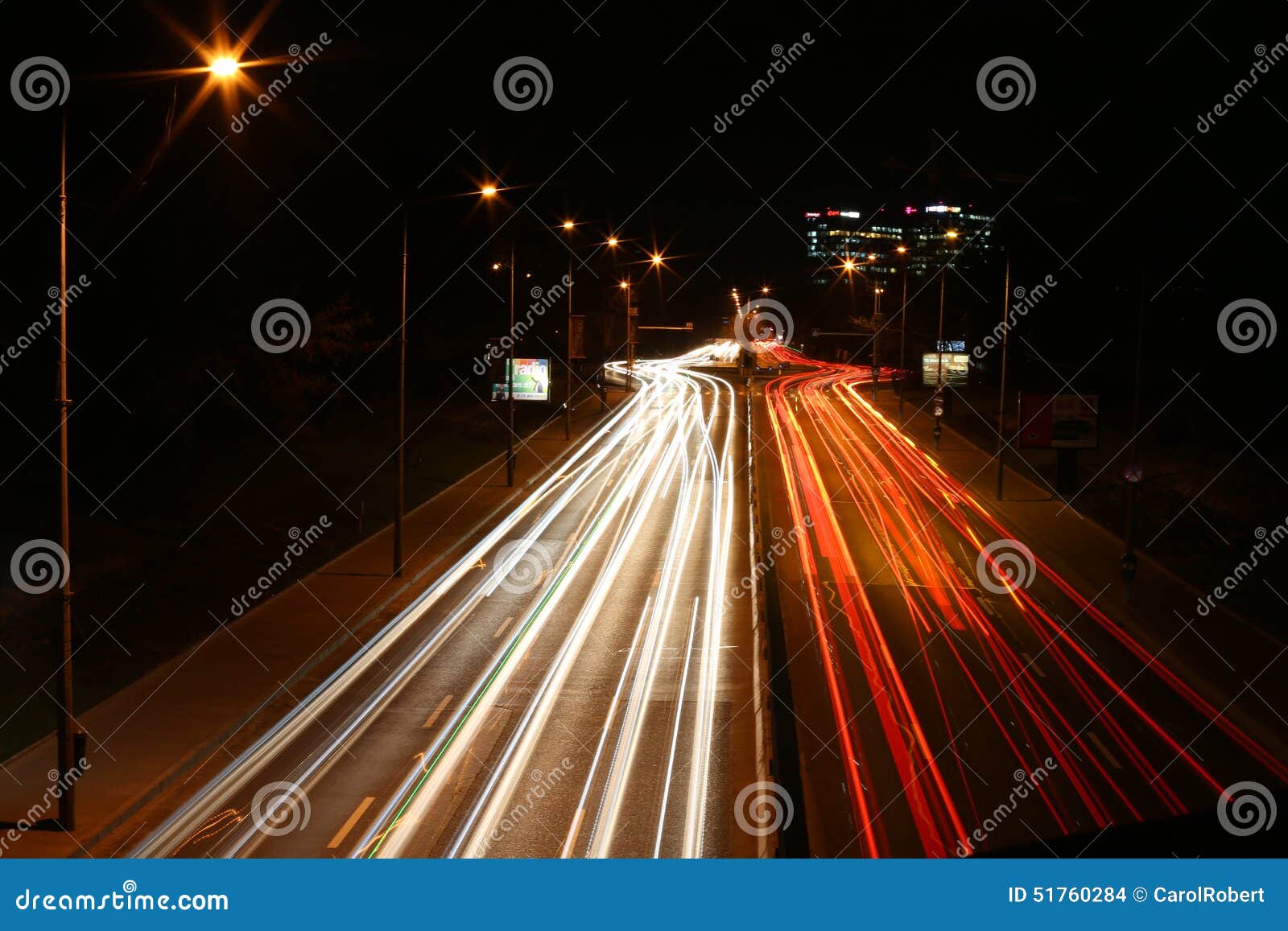 Abstract car lights editorial stock image. Image of road - 51760284