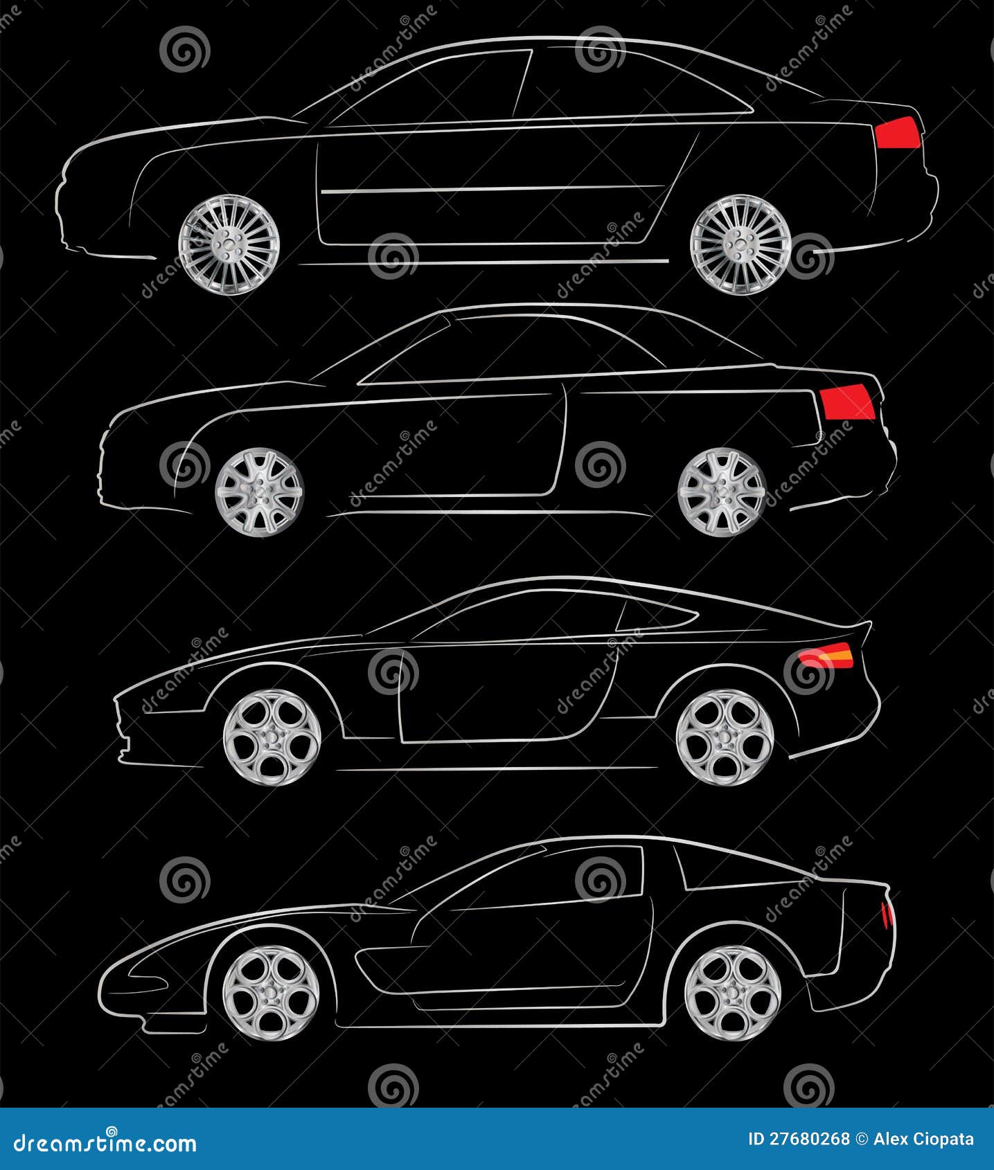 Abstract car silhouettes stock vector. Illustration of sportcar - 27680268