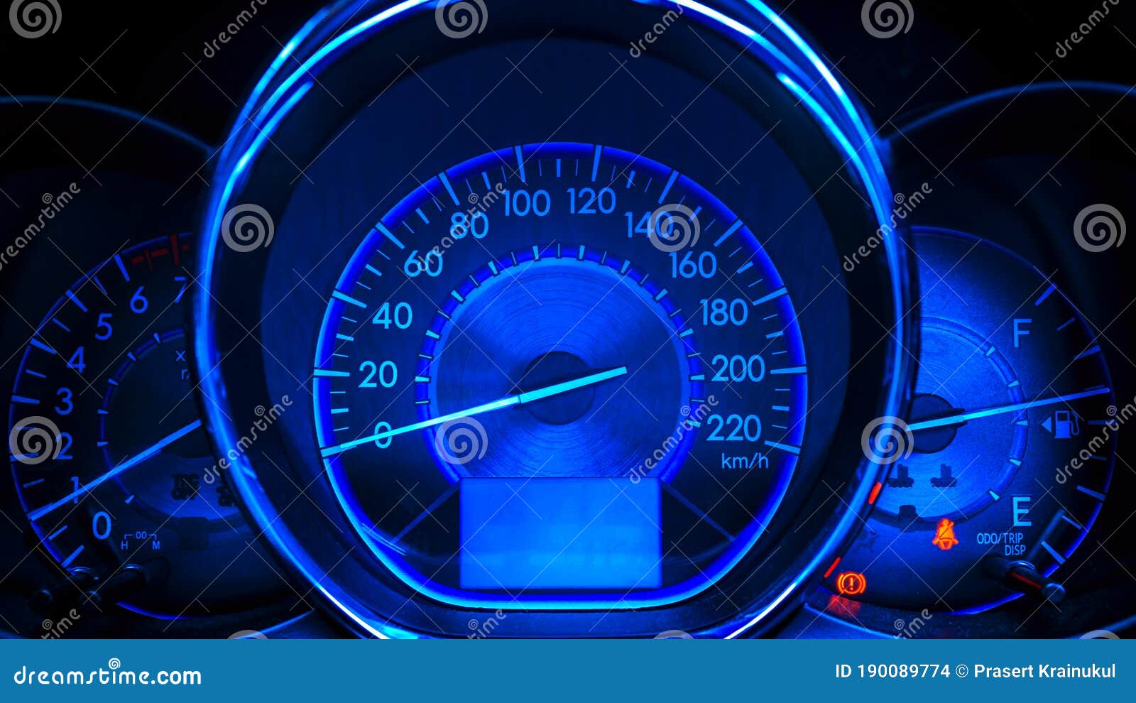 Abstract Car Speedometer in Blue Tone Stock Photo - Image of circle ...