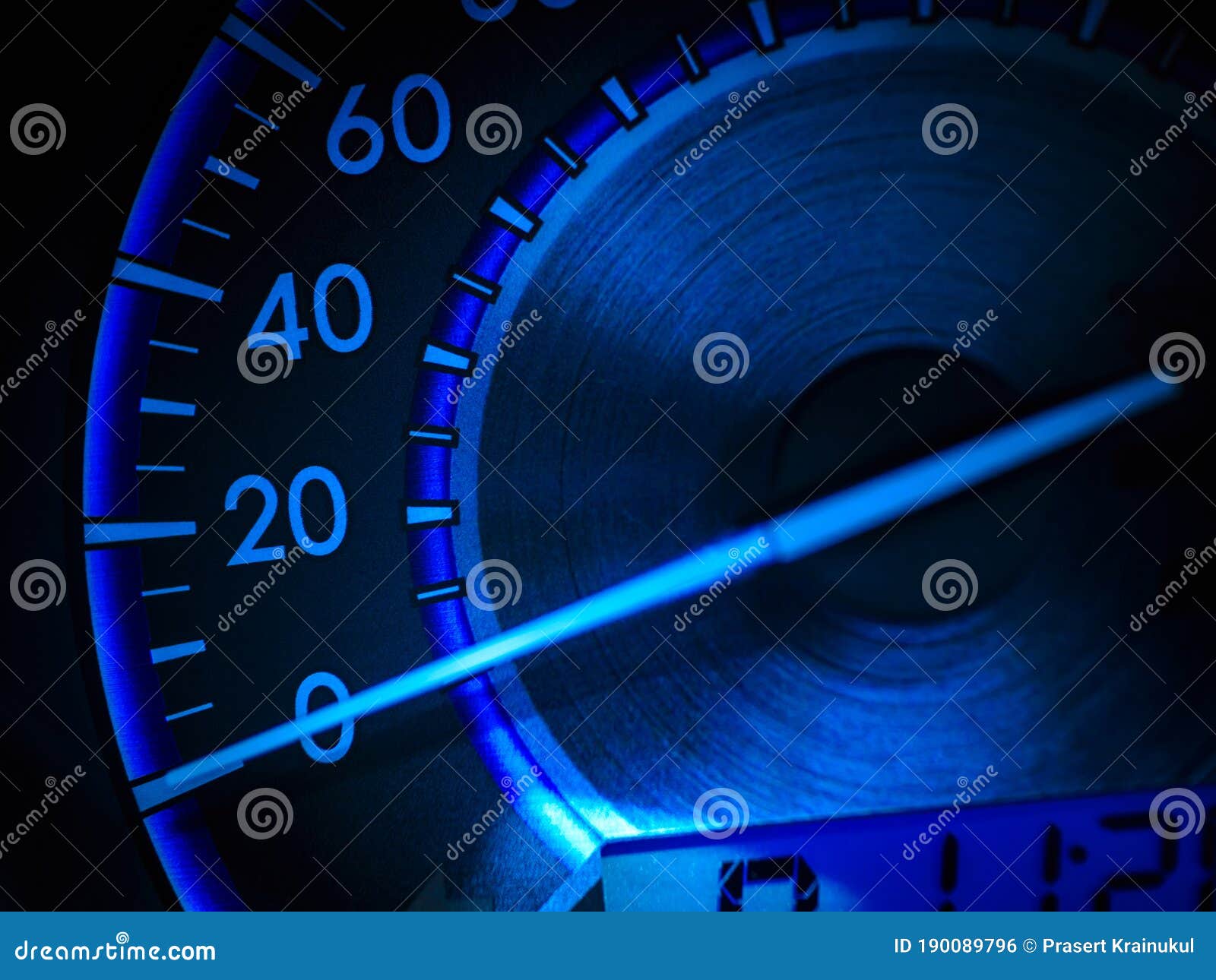 Abstract Car Speedometer in Blue Tone Stock Photo - Image of gauge ...