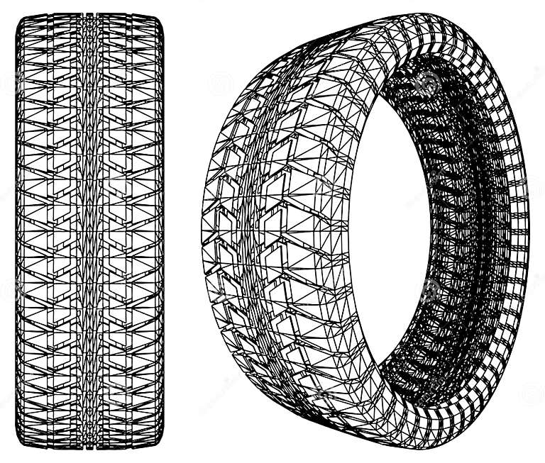Abstract Car Wheel Tire Vector 10 Stock Vector - Illustration of icon ...