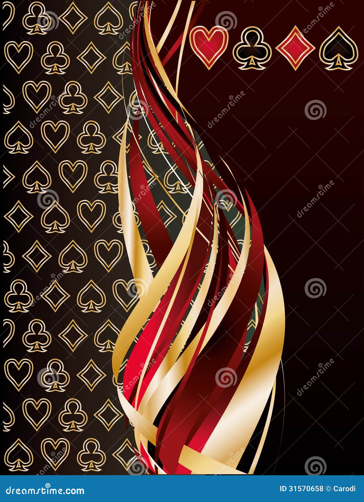 Abstract Card with Poker Elements Stock Vector - Illustration of club ...