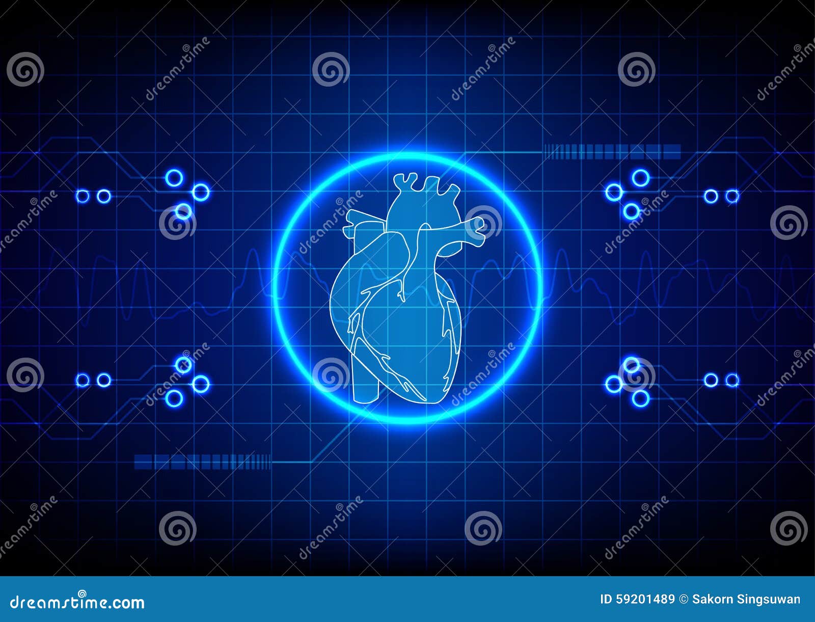 Abstract Cardiology Technology Concept Background. Illustration Stock ...