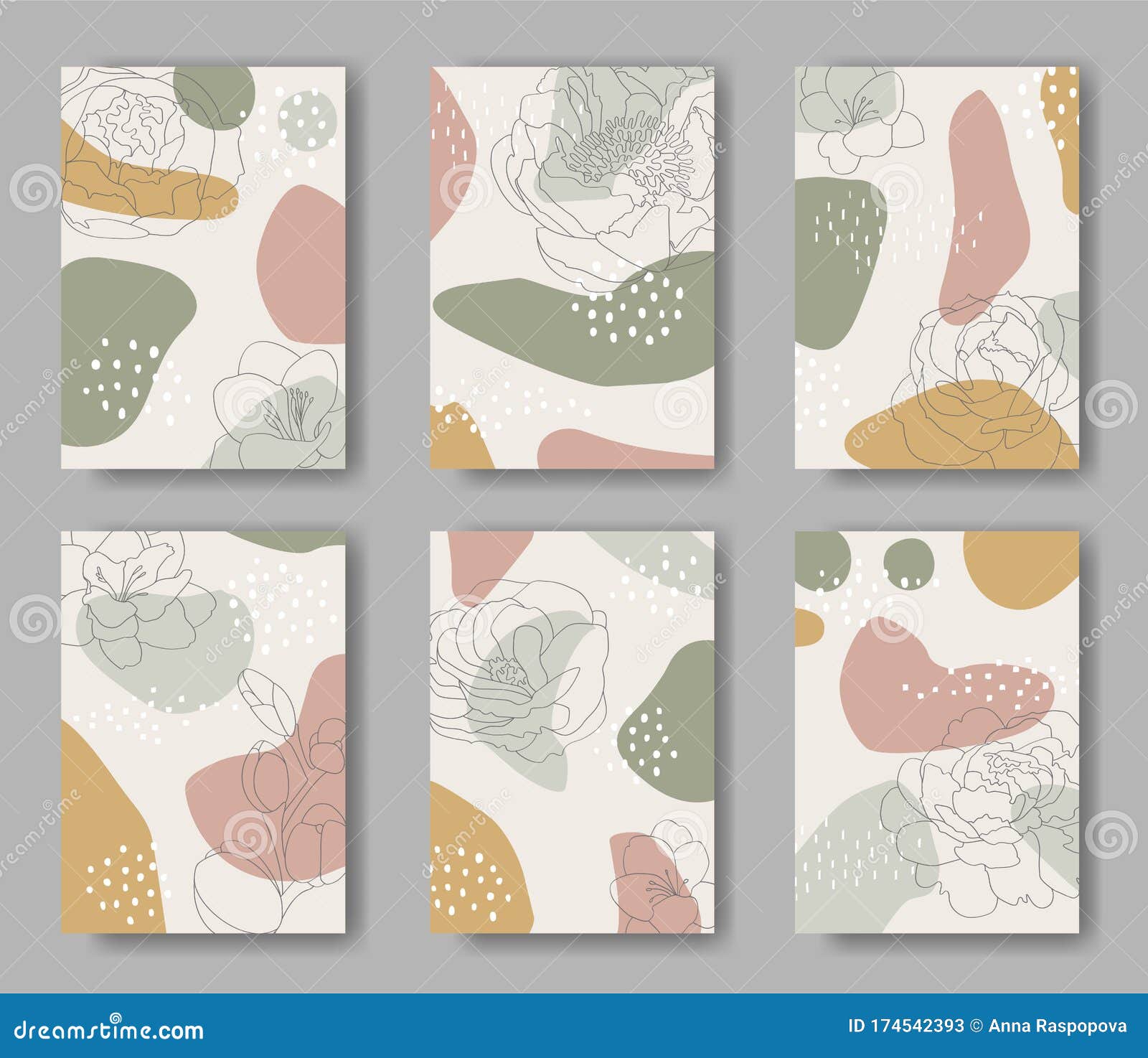 Abstract Cards with Flowers Stock Vector - Illustration of fashion ...