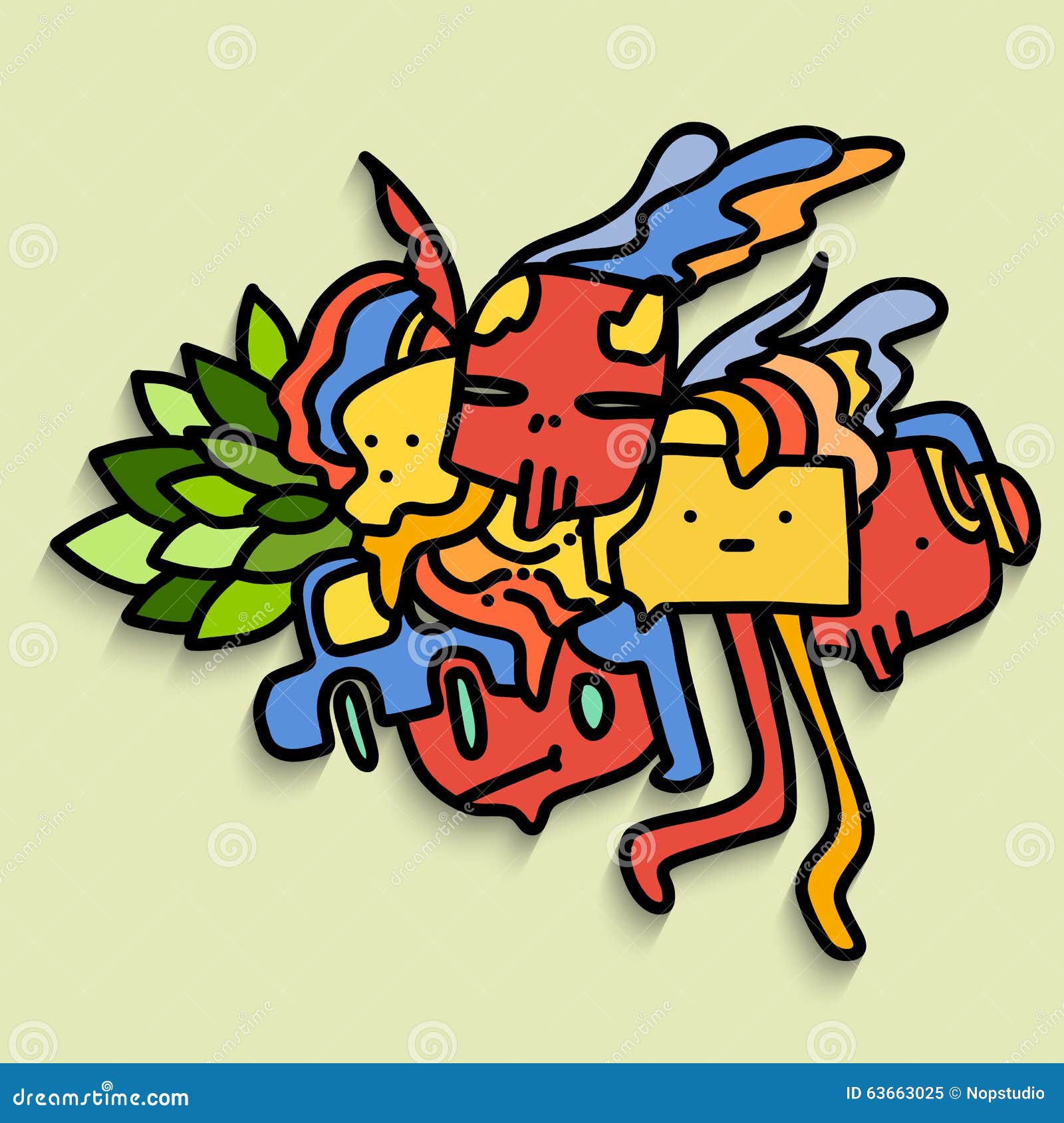 Abstract Cartoon Art Design Stock Vector - Illustration of doodle ...