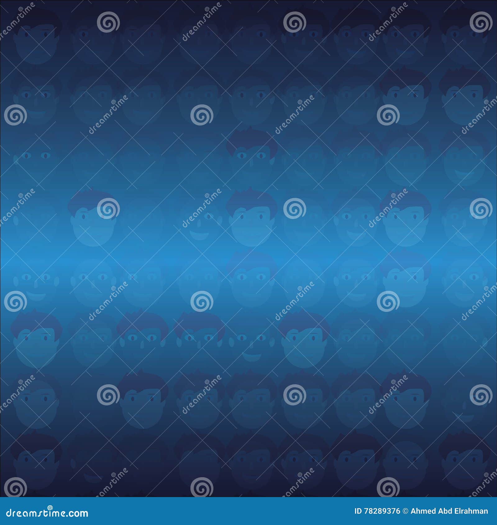 Abstract Cartoon Character Face Blue Background Stock Vector ...