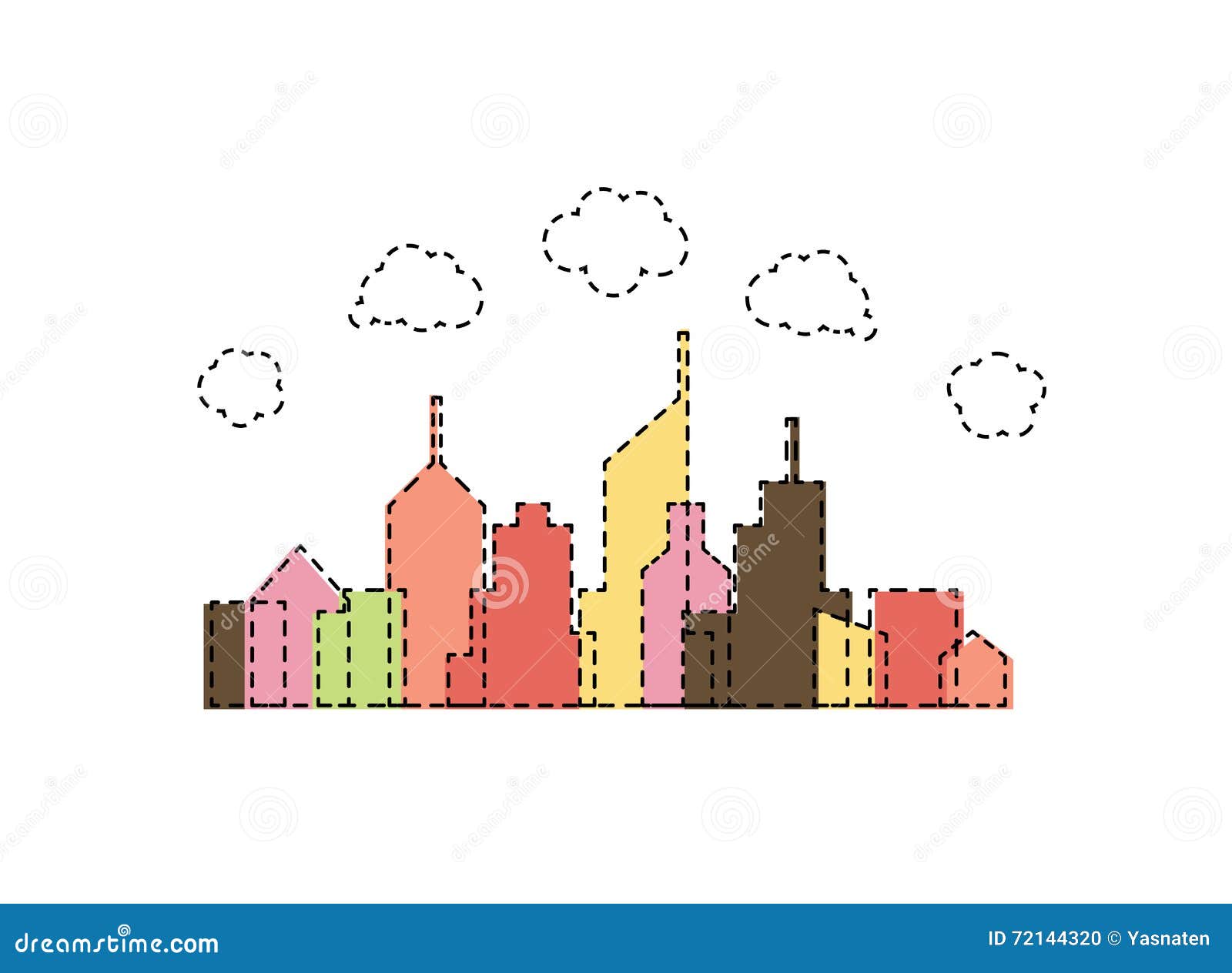 Abstract Cartoon City Design Stock Vector - Illustration of landscape ...